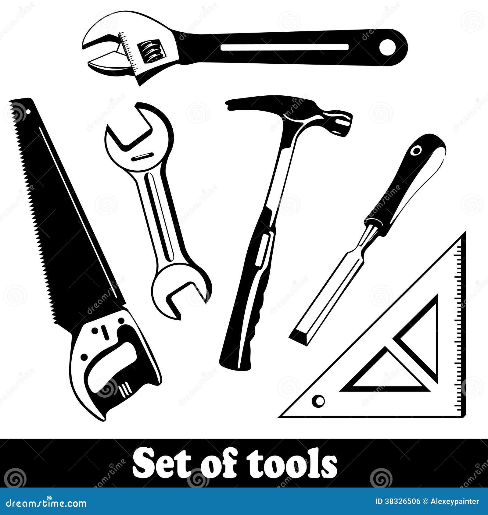 Building Tools Isolated Set. Hand Tools (instruments) Kit Stock ...