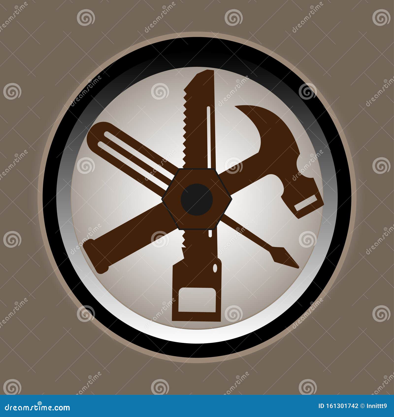 Building Tools and Objects in the Shape of Circle. Stock Vector ...