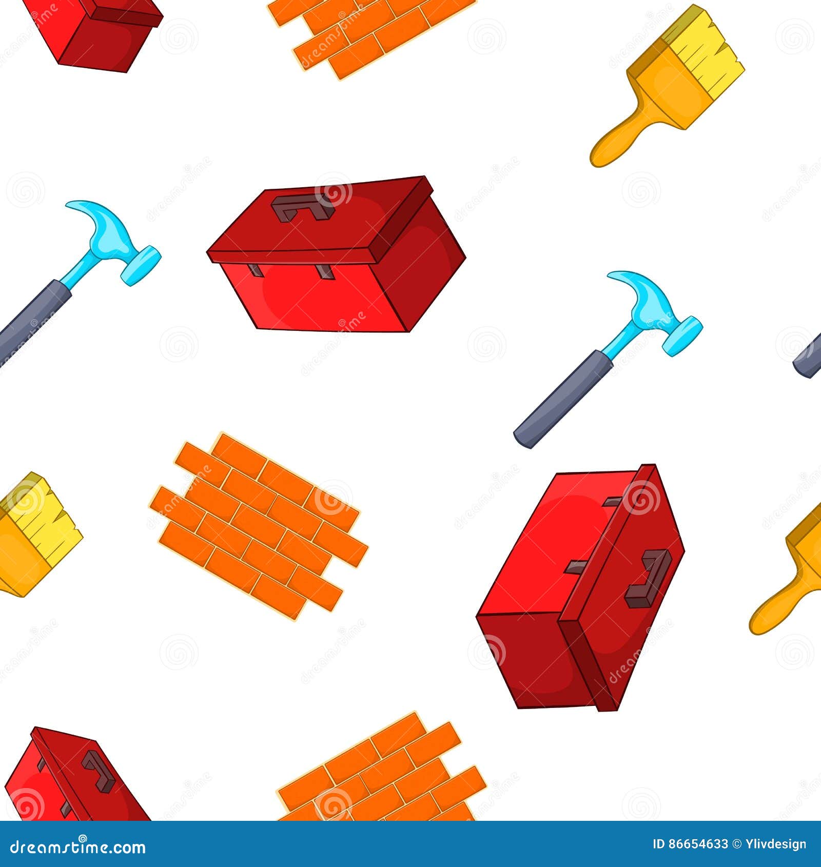 Building Tools Pattern, Cartoon Style Stock Vector - Illustration of ...