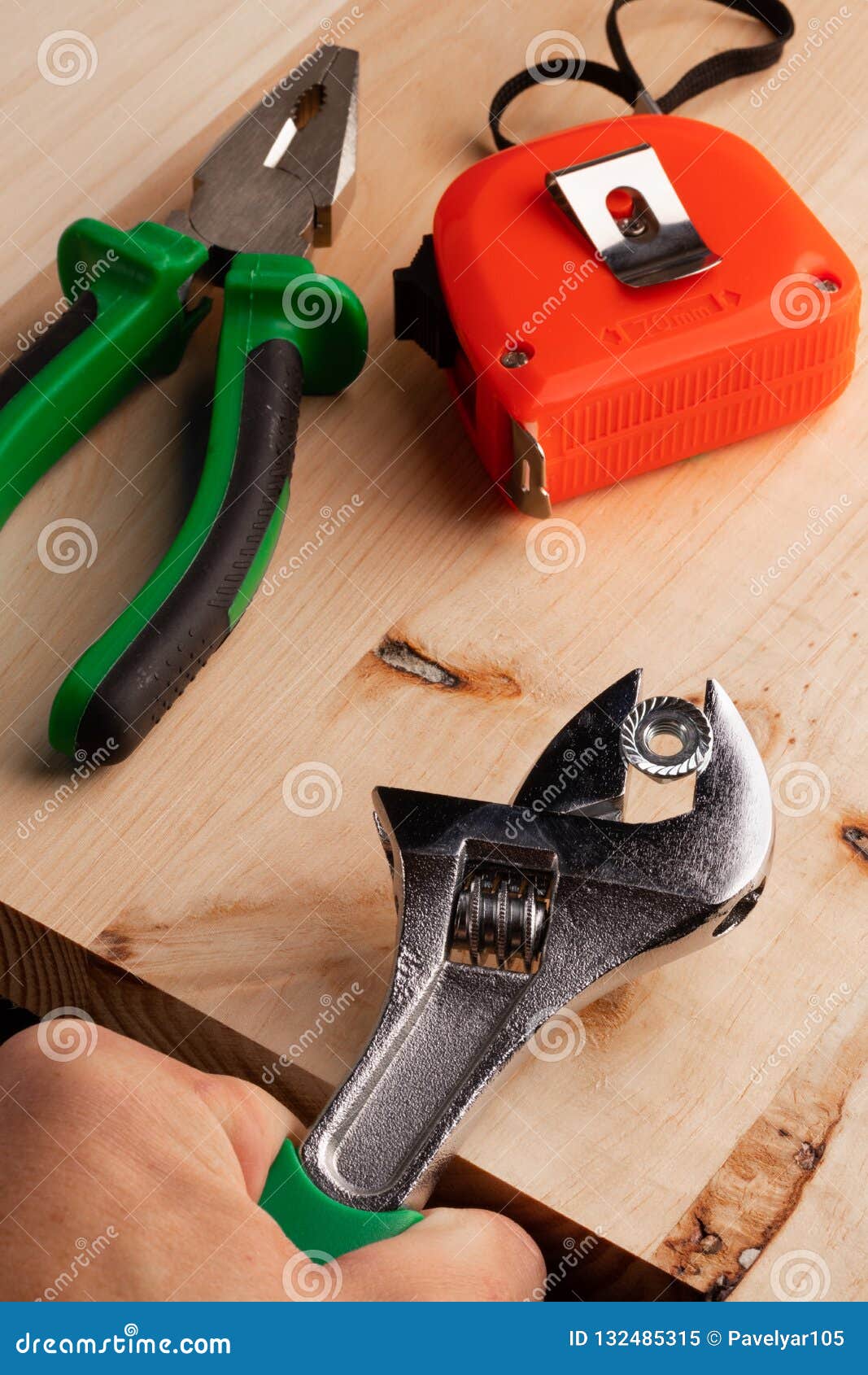 Building Tools, Set of Tools a Wood Panel with Blank Space for Your ...