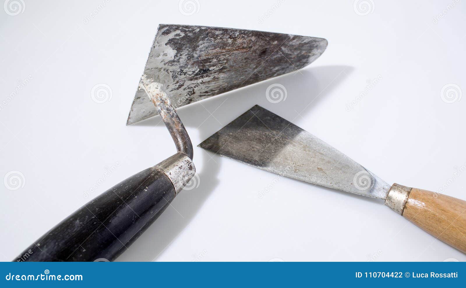 Building Tools Trowel and Spatula in a White Background Stock Photo ...