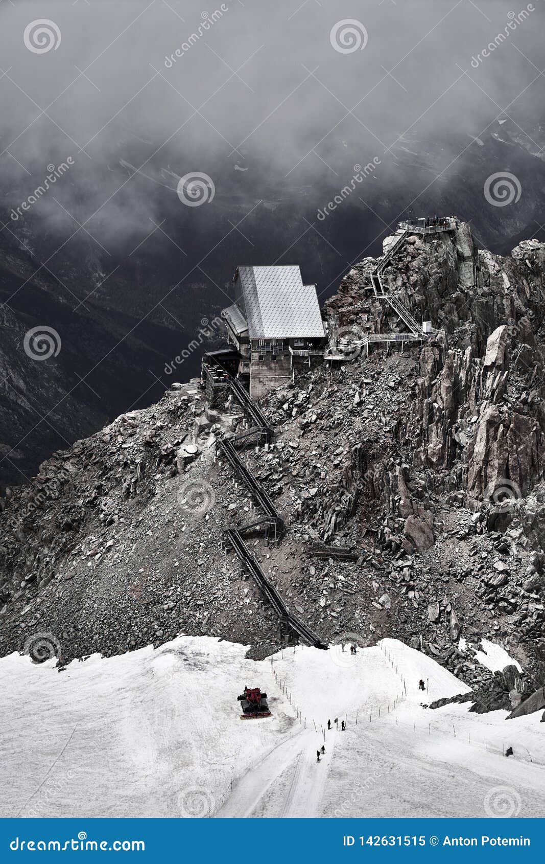 Building on the Top of Mountain in Chamonix Stock Image - Image of ...