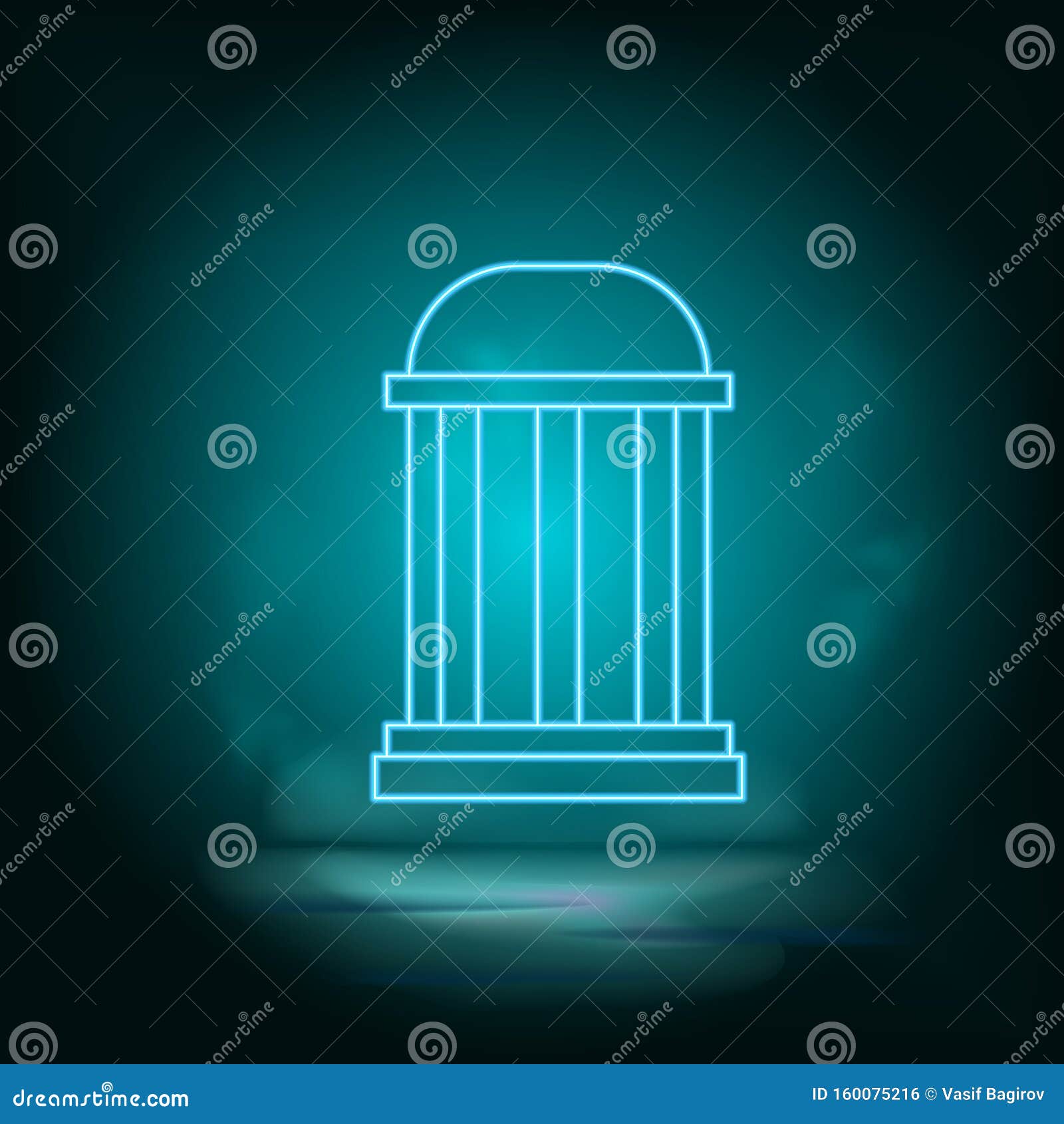 Building, Tower Blue Neon. Blue Neon, Building Vector Icon Stock ...