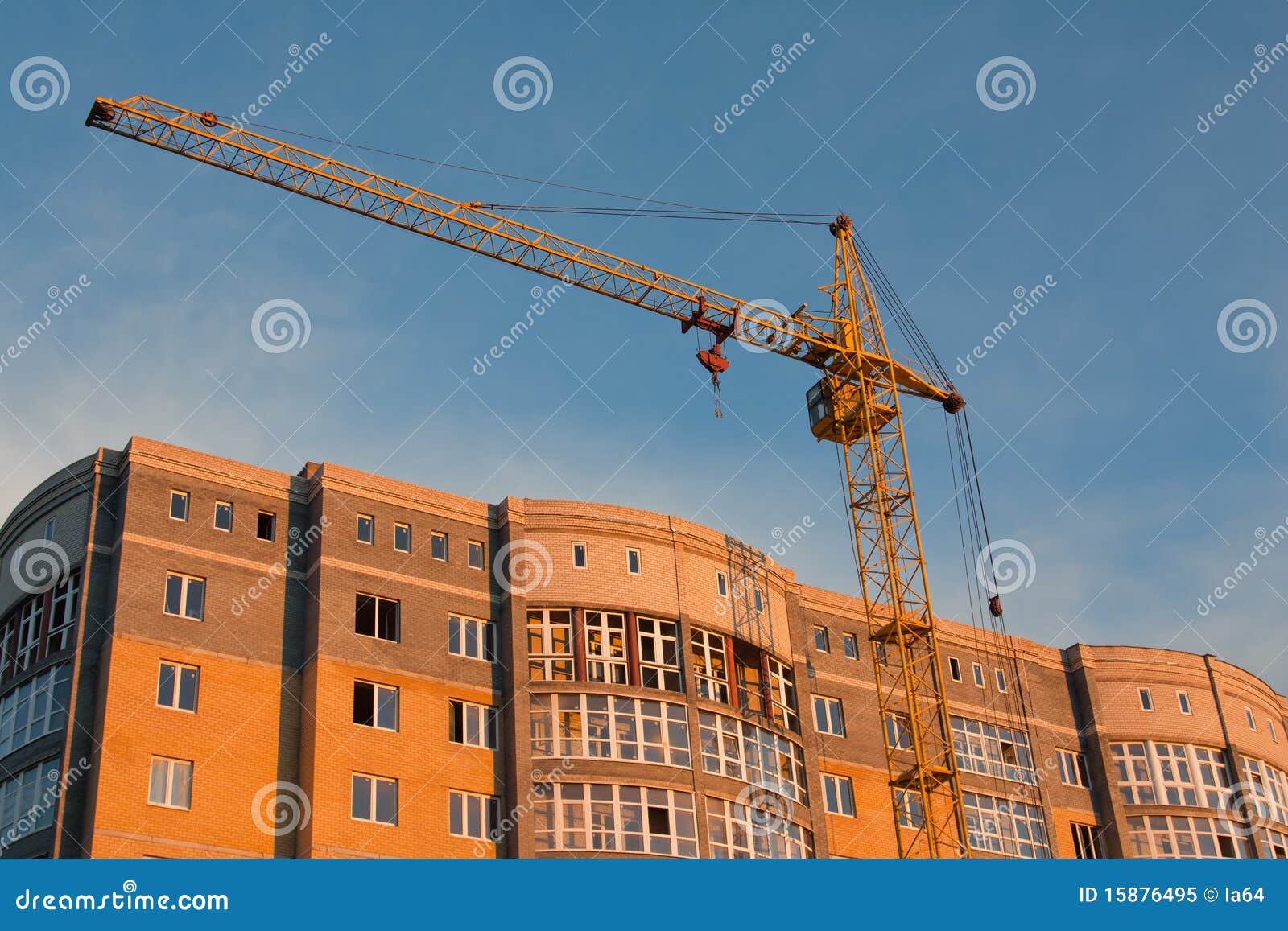 Building tower crane stock image. Image of engineering - 15876495