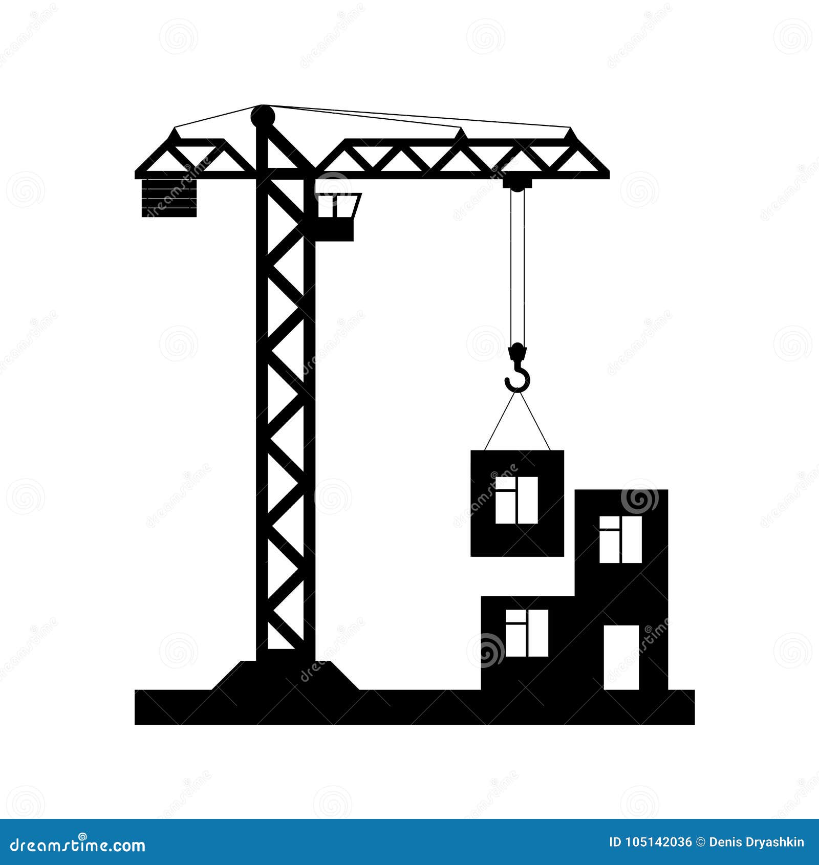 2D Building, Tower, Lanscape Sketch In White Background Vector ...