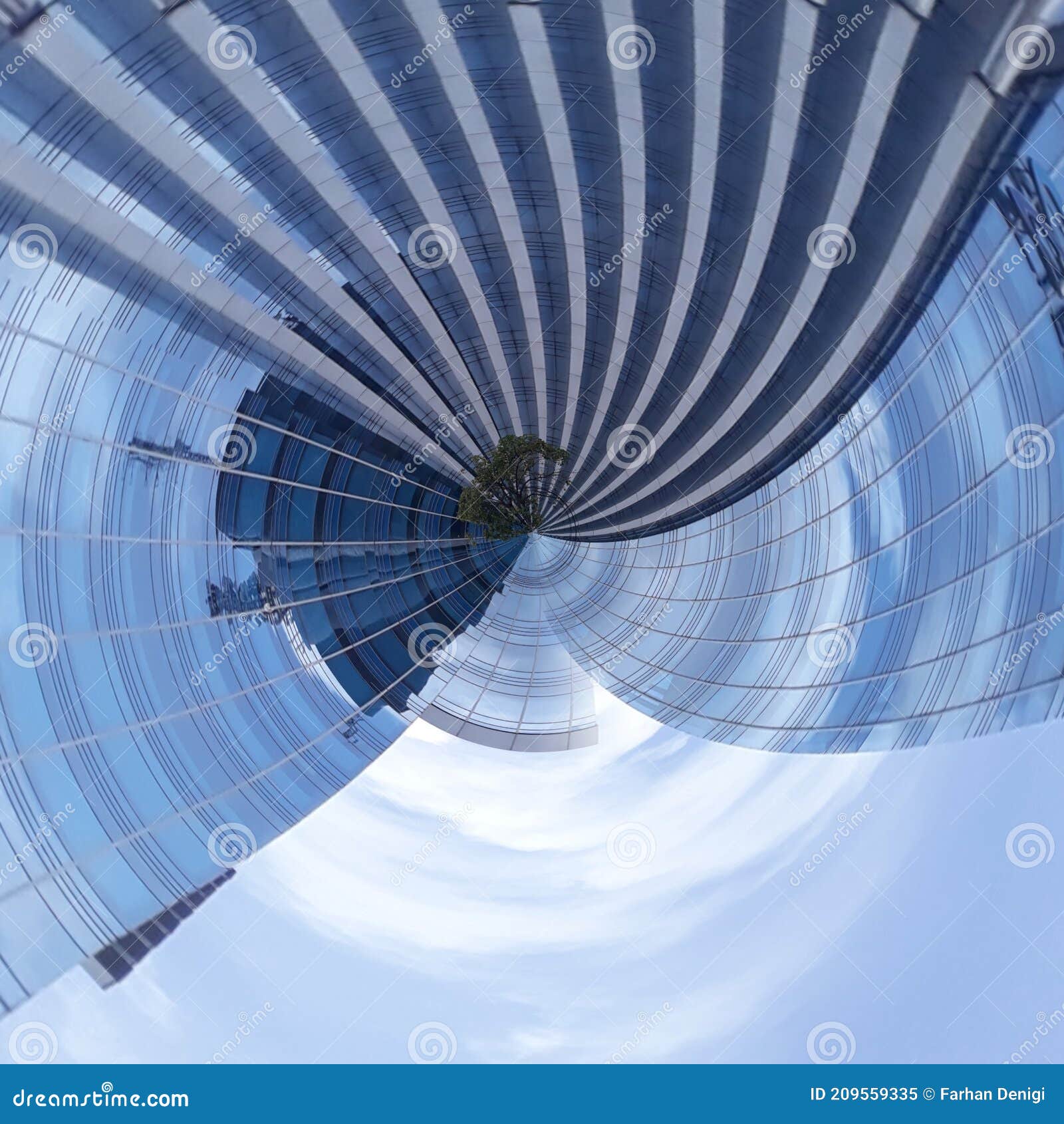 Building Tower Swirl at Blue Sky Stock Image - Image of building, wing ...