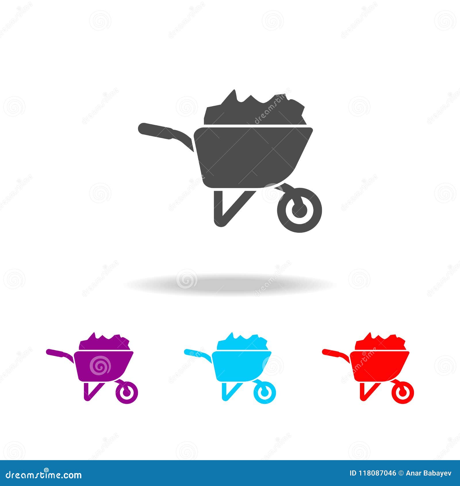 Building Trolley Icon. Elements of Construction Materials in Multi ...