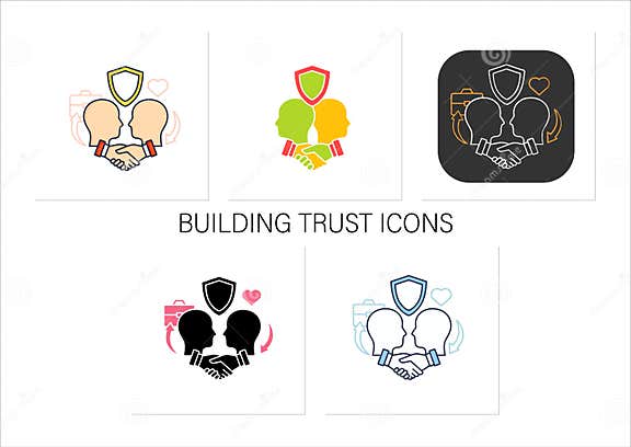 Building trust icons set stock vector. Illustration of business - 238697758