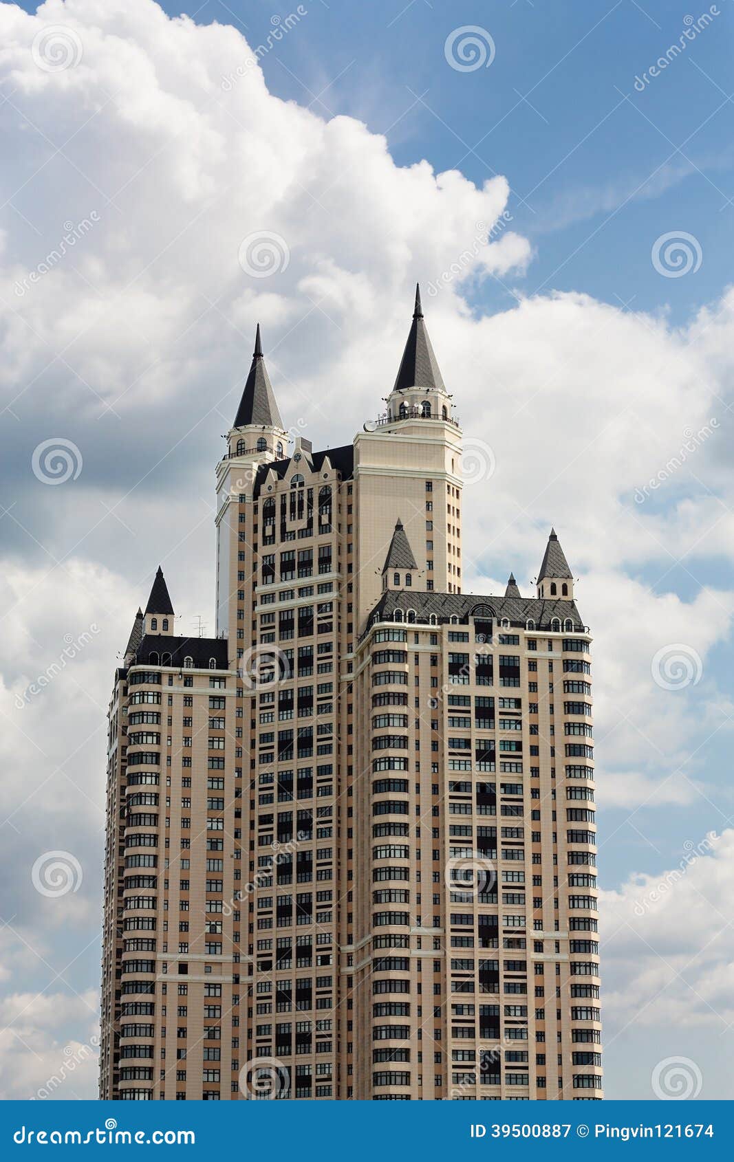 Building with turrets stock image. Image of urban, modern - 39500887
