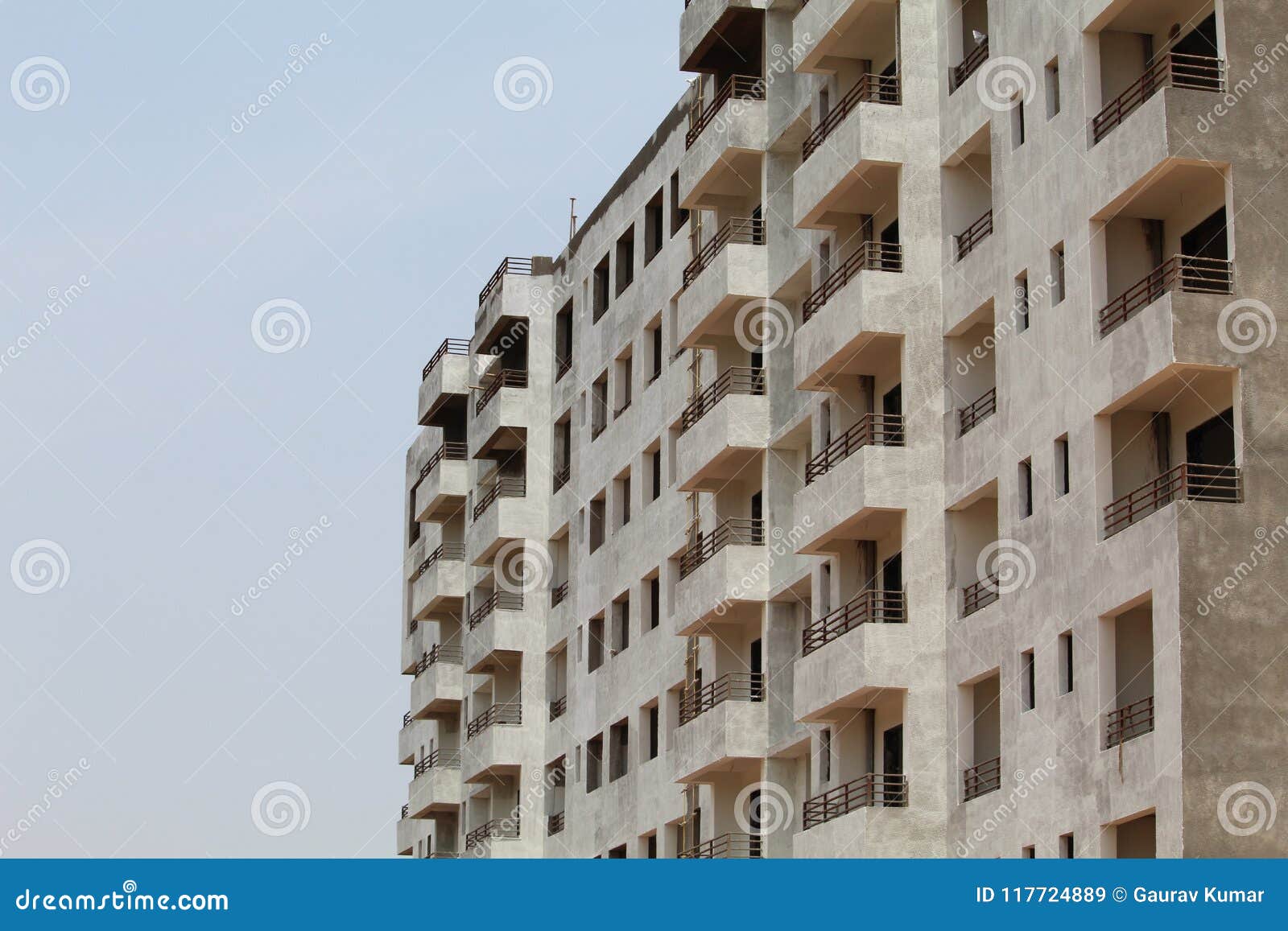 Building with Two Many Flats SIde View Stock Image - Image of building ...