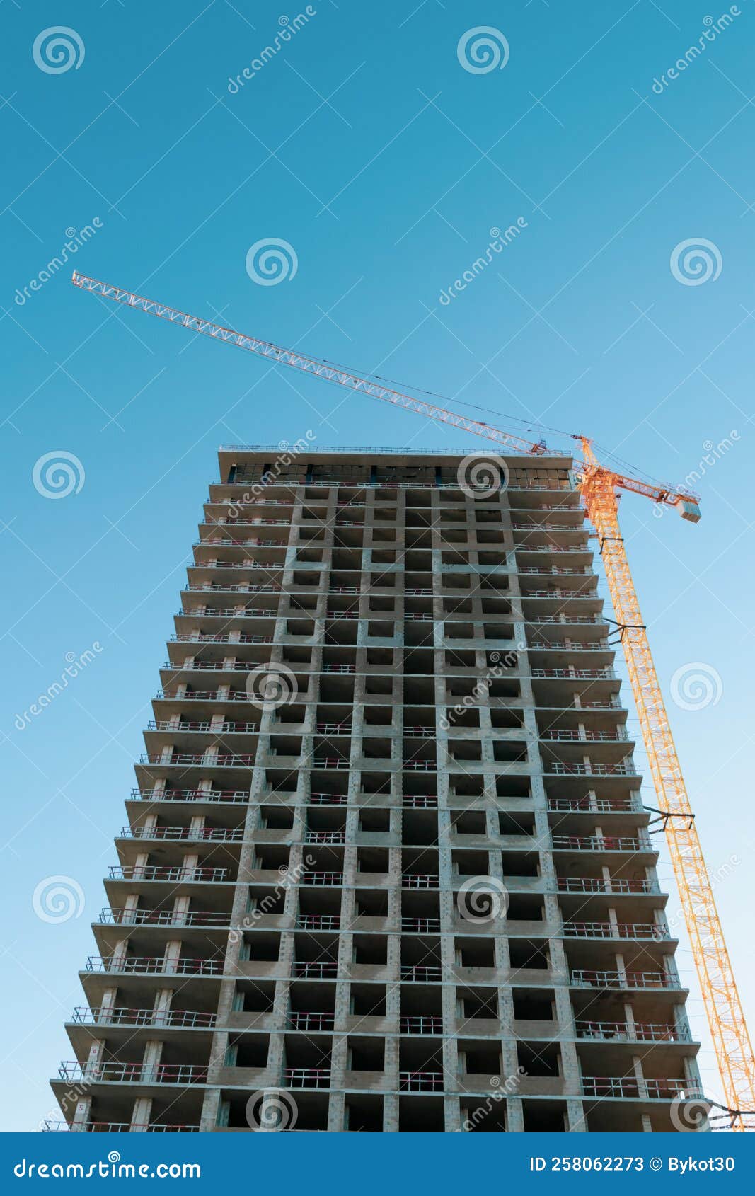 A Multi-storey Building Under Construction with a Tower Crane. Stock ...