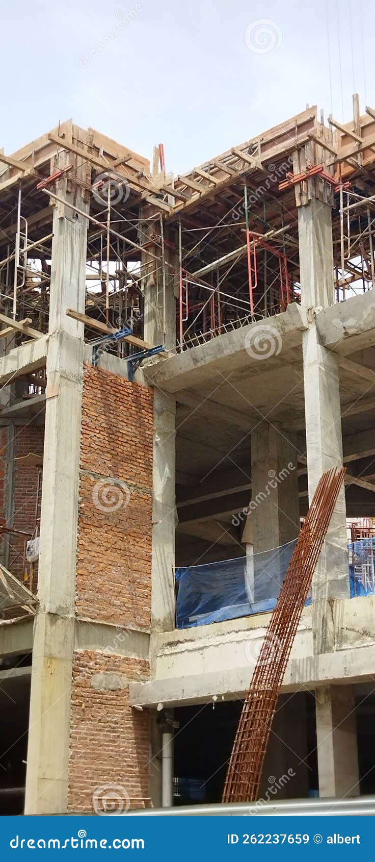 Building Under Construction with Bricks Installed Stock Image - Image ...