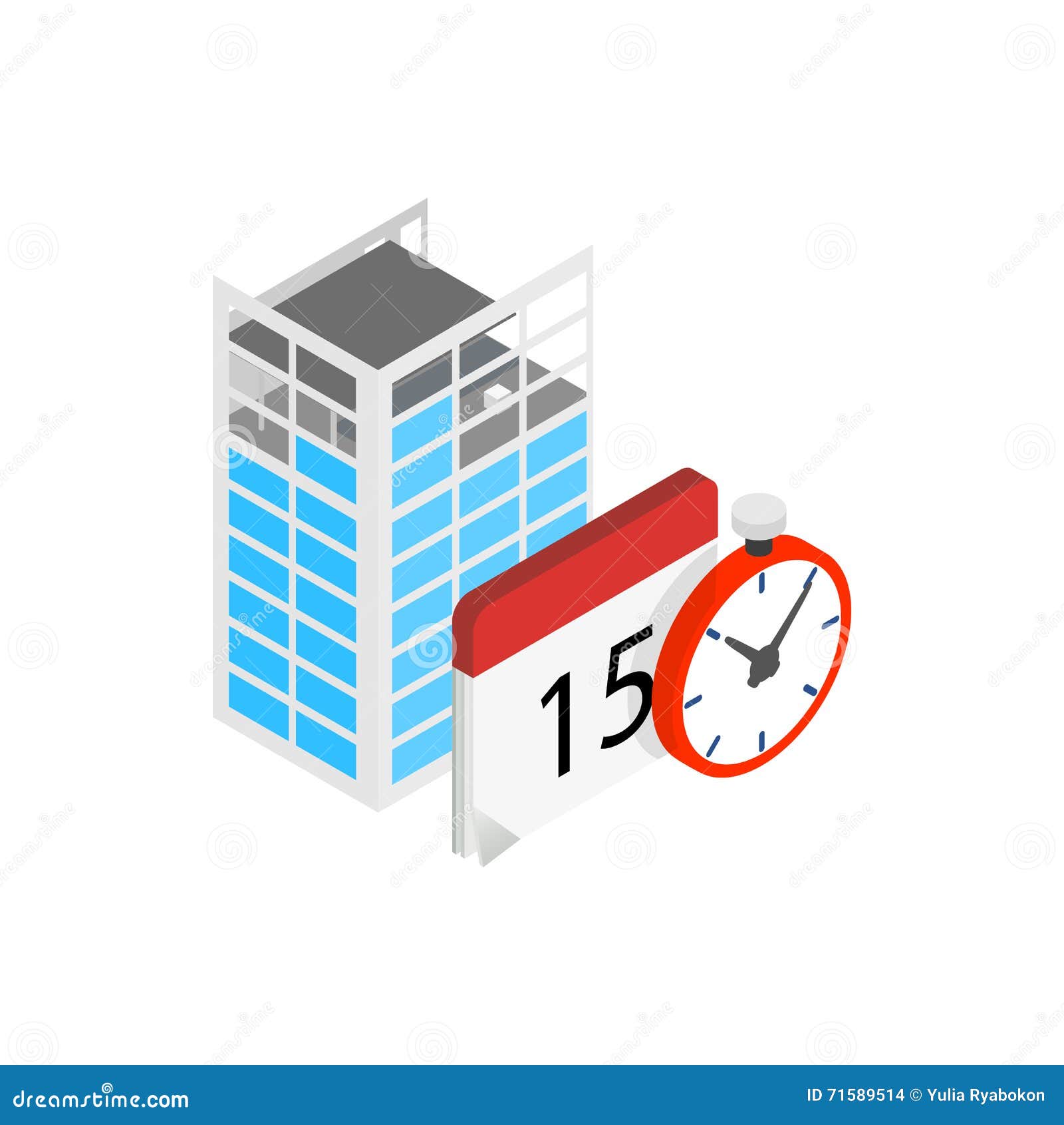 Building Under Construction, Calendar, Clock Icon Stock Vector ...