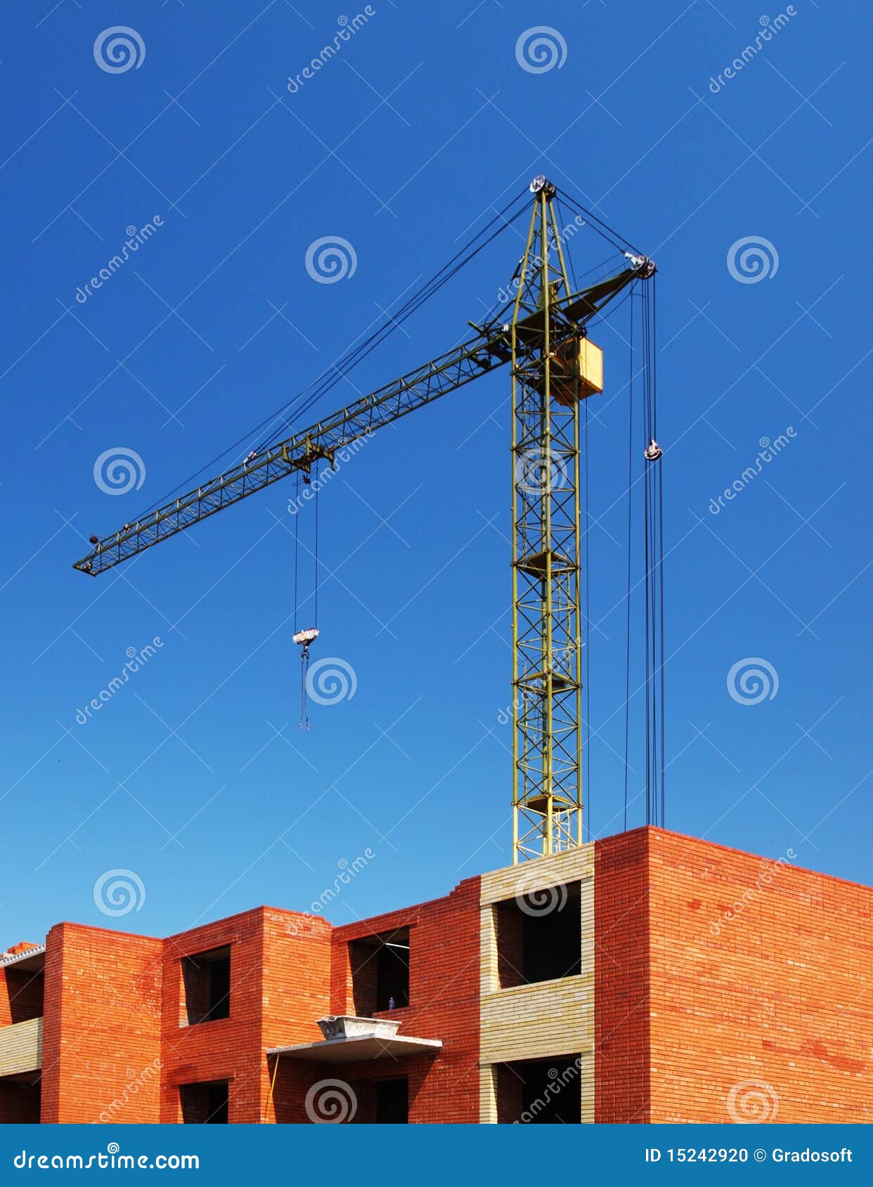 Building Under Construction with Crane Stock Photo - Image of building ...