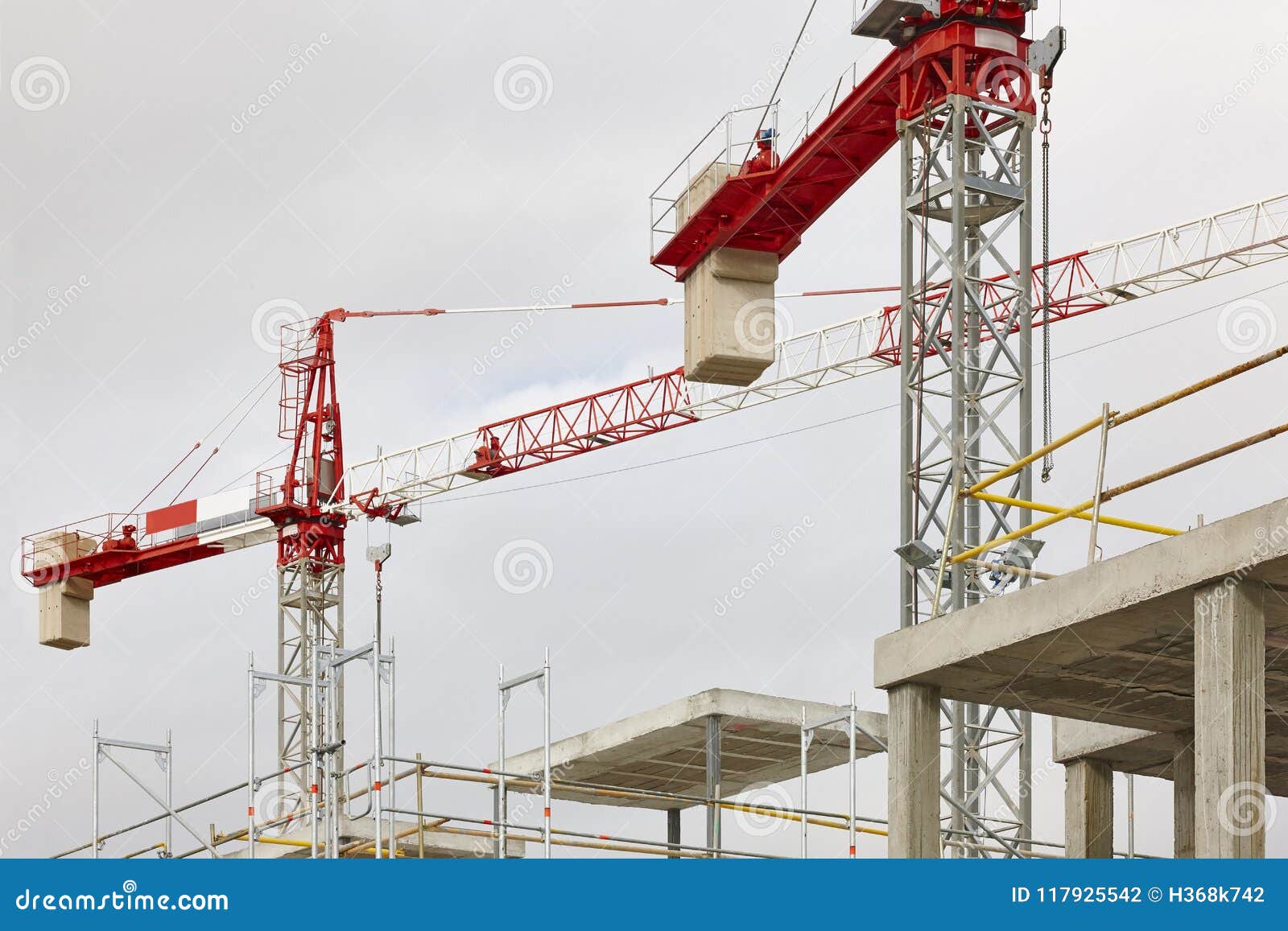 Building Under Construction. Crane Machinery Structure Stock Photo ...
