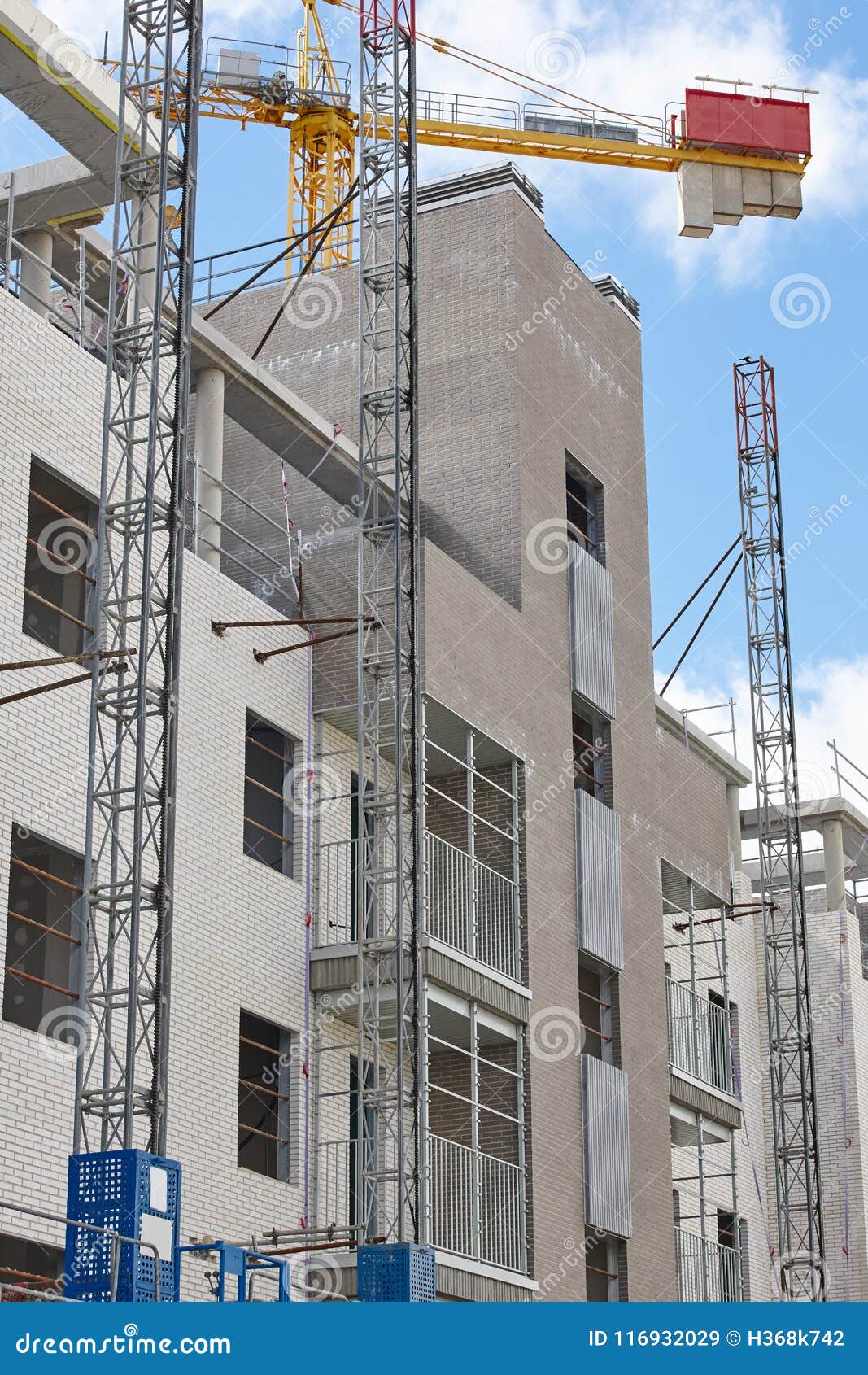 Building Under Construction. Crane Machinery Structure Stock Image ...