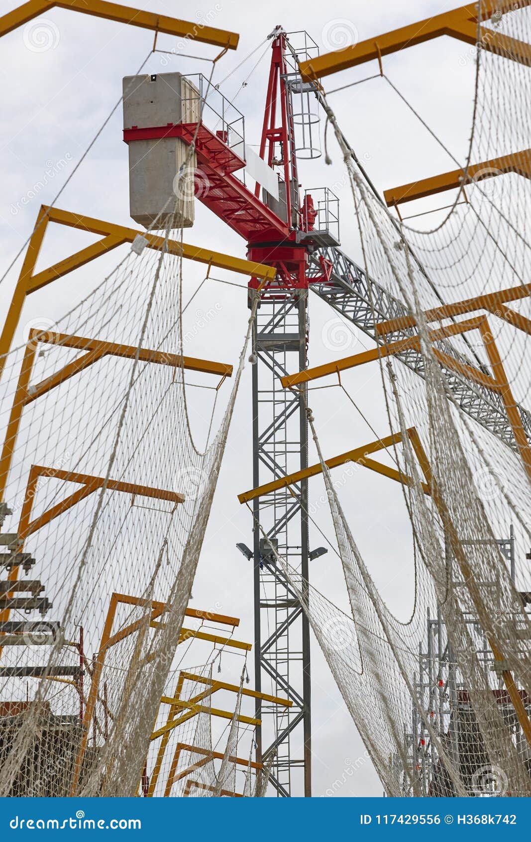 Building Under Construction. Crane Machinery Structure Stock Photo ...