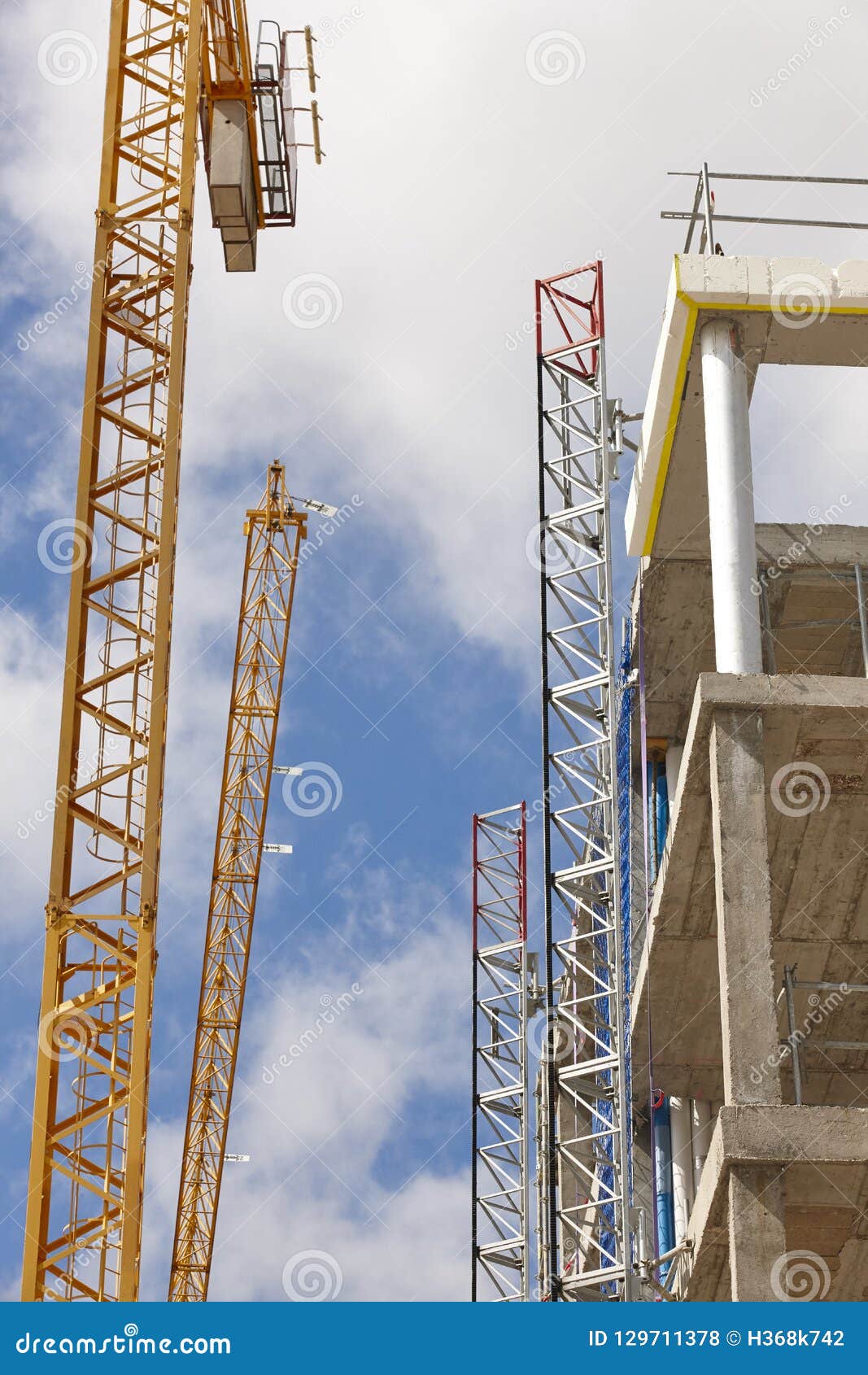 Building Under Construction. Crane Machinery Structure Stock Photo ...