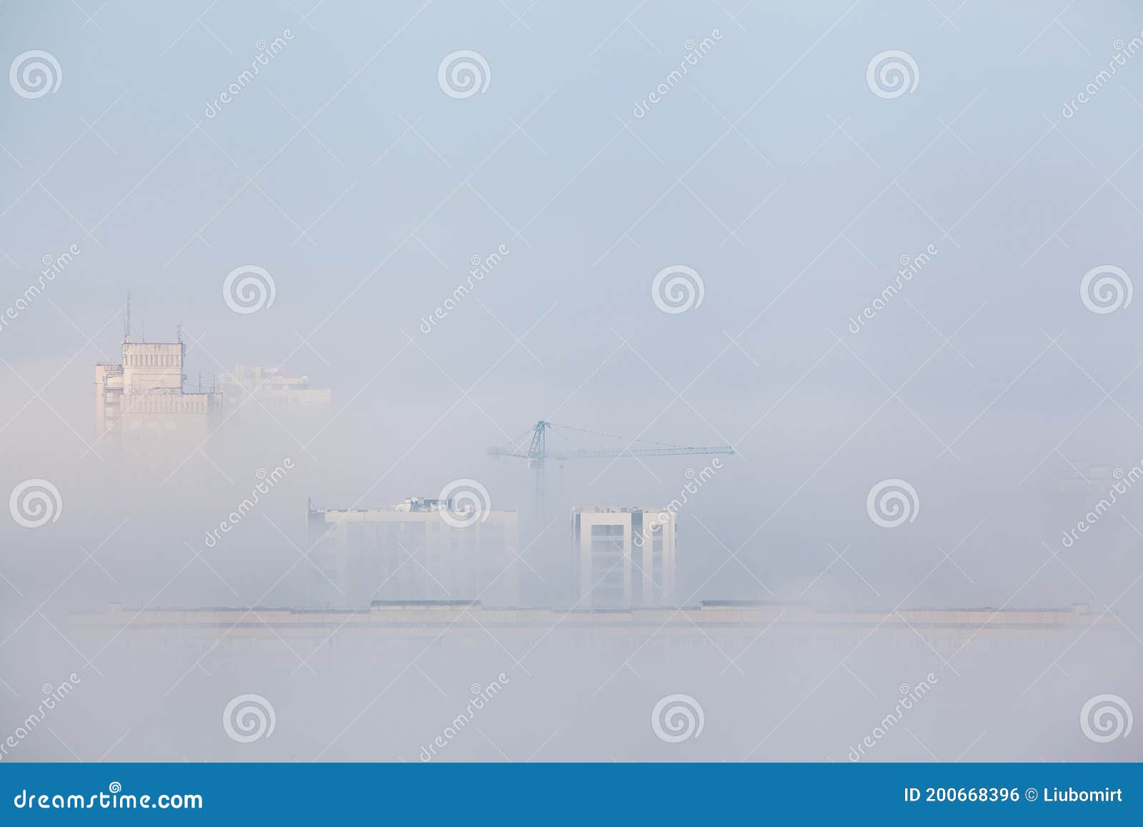 Building Under Construction in the Fog Stock Photo - Image of mist ...