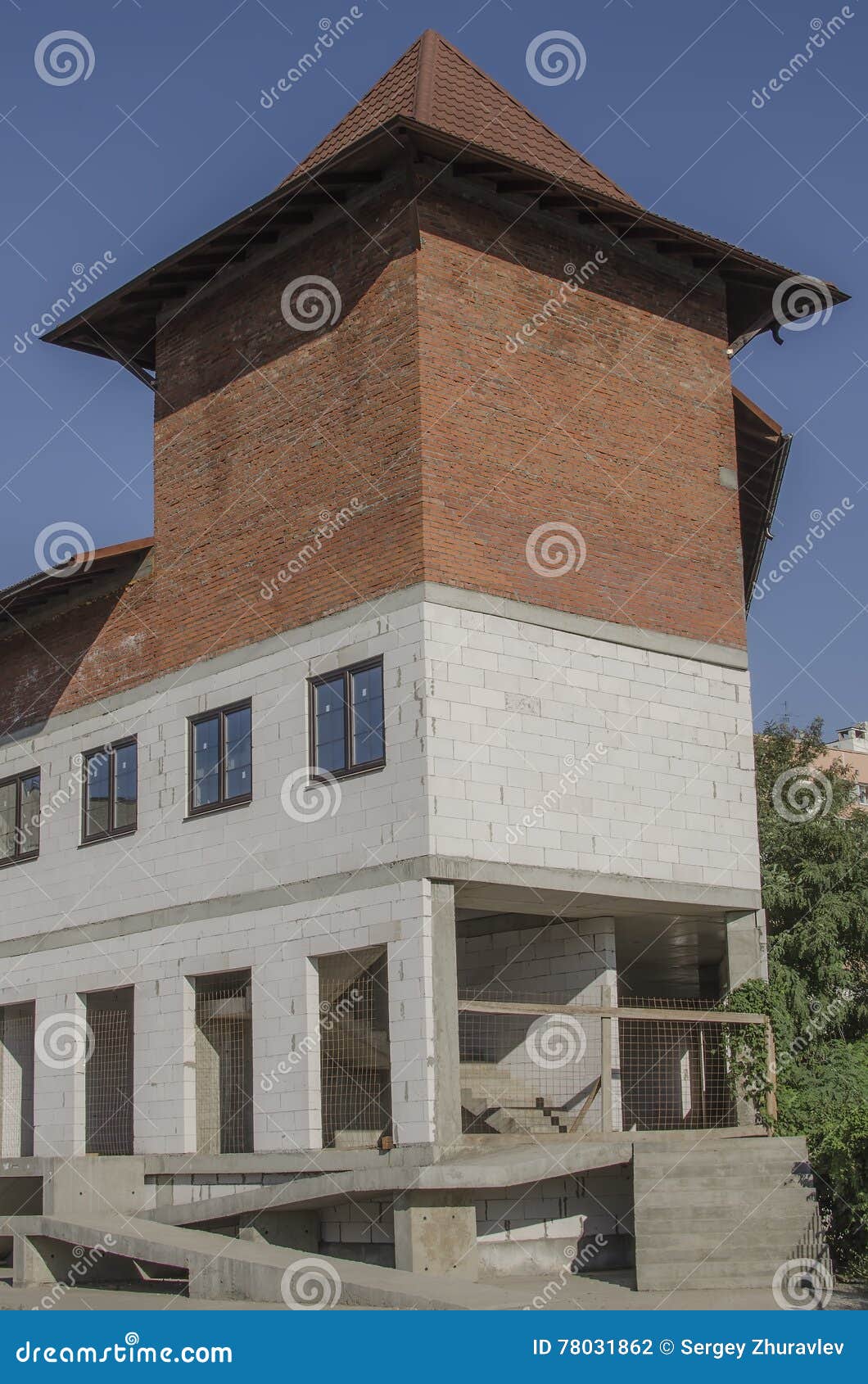 Building Under Construction in the Form of a Tower. Stock Photo - Image ...