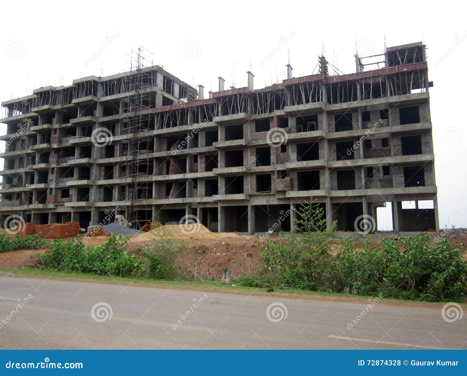 Building Under Construction -Front View Stock Photo - Image of building ...