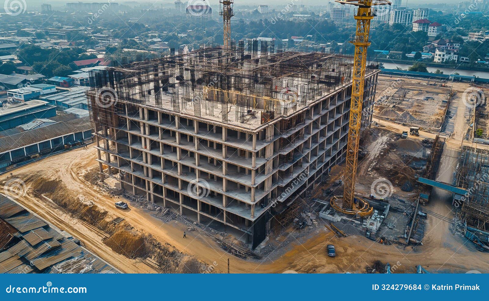 Building Under Construction, Industrial Development, Construction Site ...