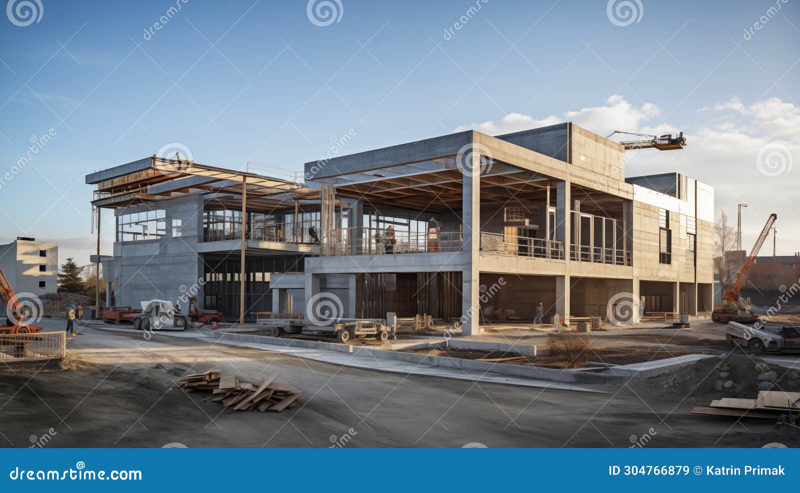Building Under Construction, Industrial Development, Construction Site ...
