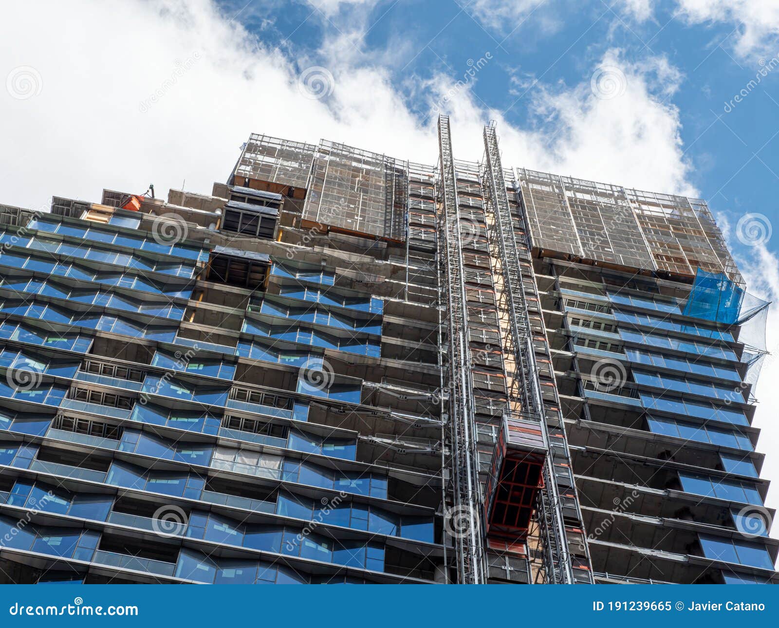 Building Under Construction with Industrial Elevator Stock Image ...