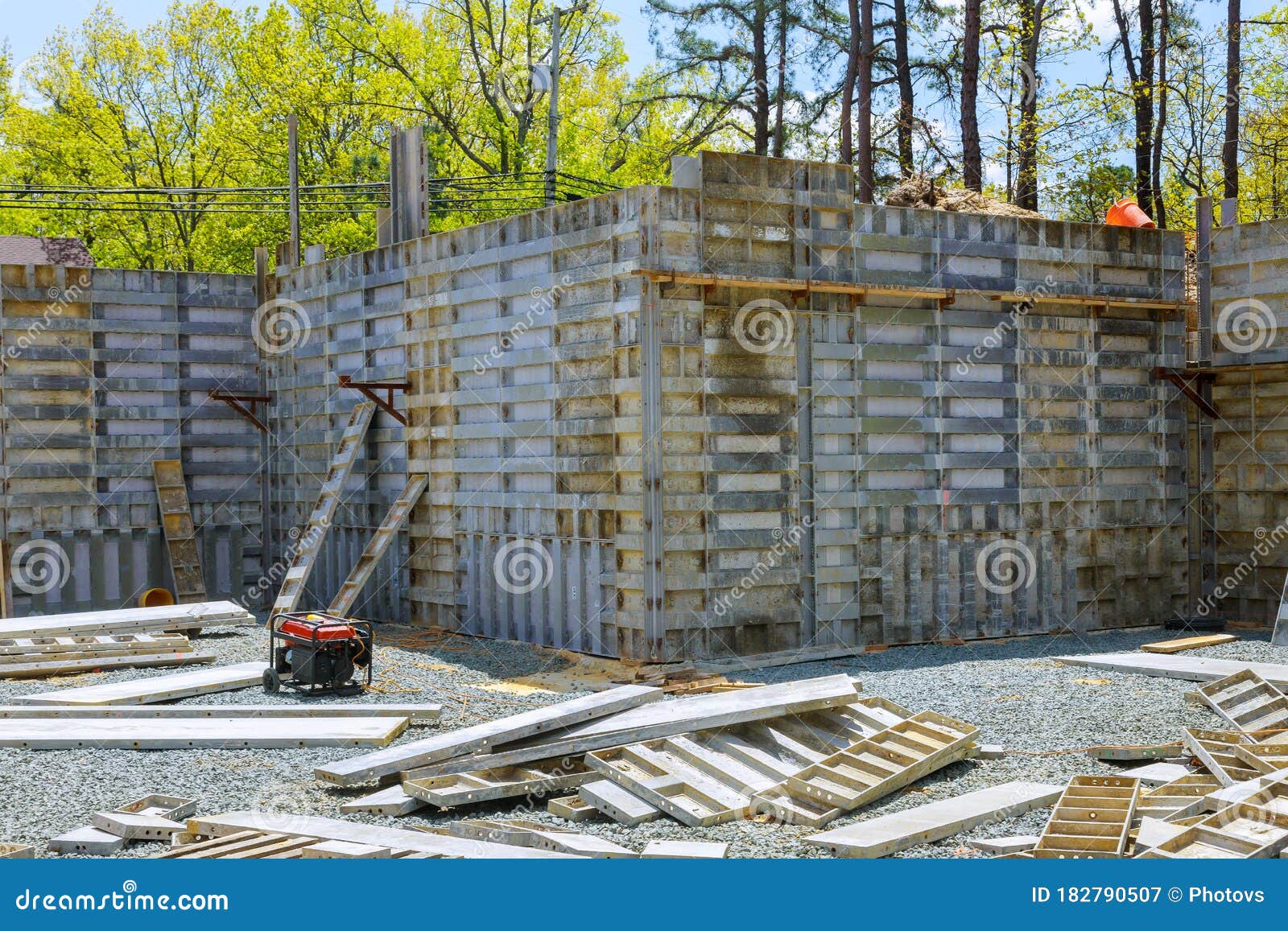 Building Under Construction Interior Skeleton of Metal of Formwork ...