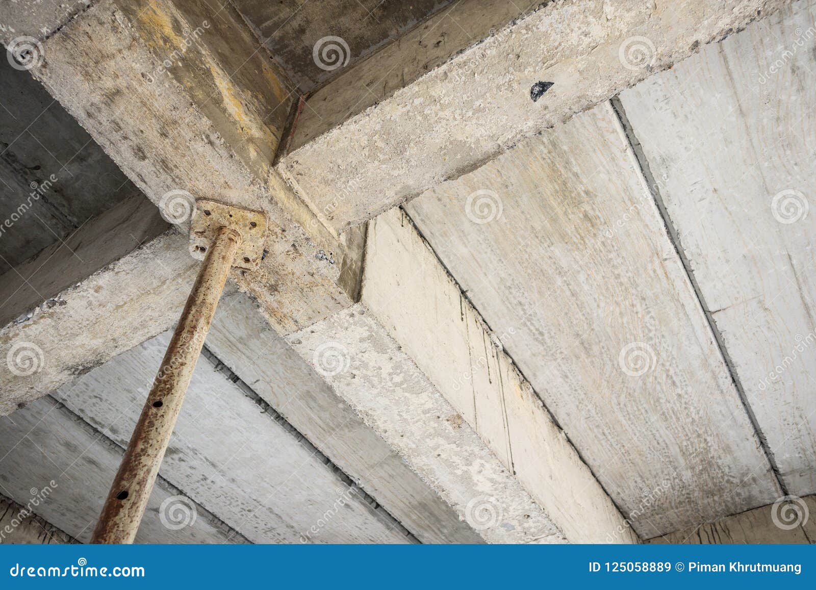 Building Under Construction with Iron Steel Support Stock Image - Image ...