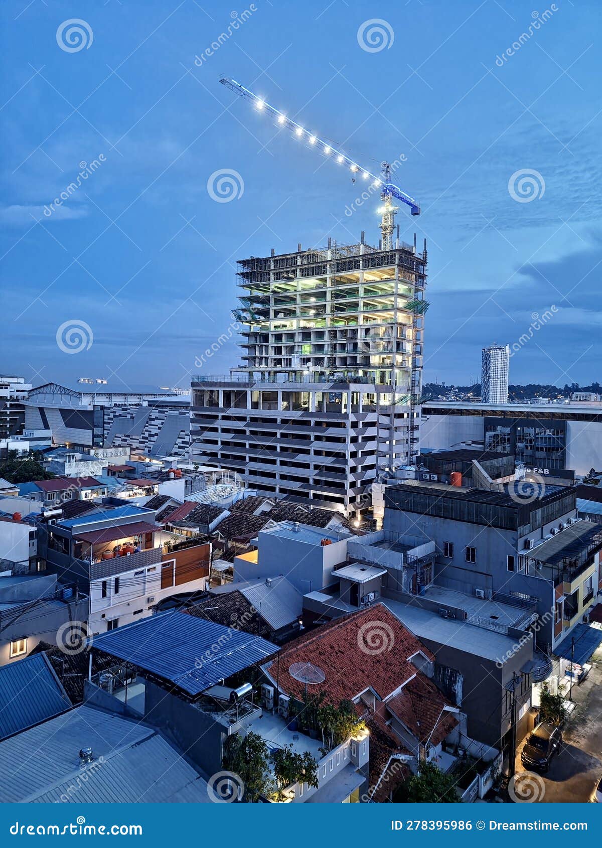 Building Under Construction at the Morning Stock Photo - Image of ...