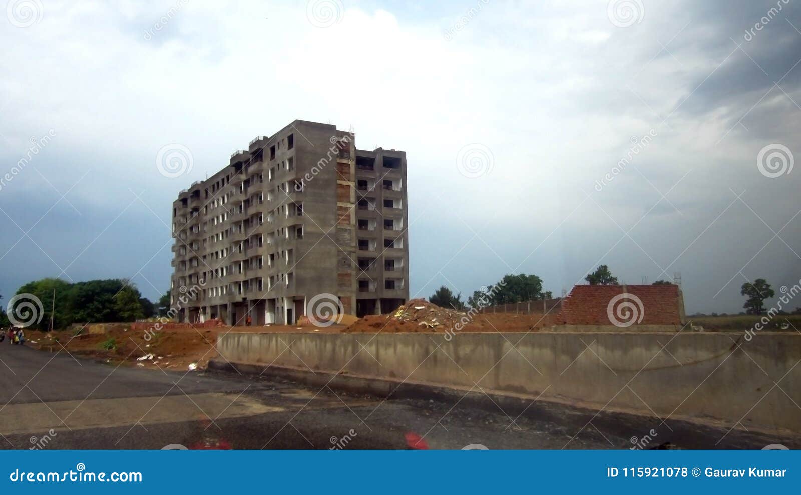 Building Under Construction beside National Highway Editorial Stock ...