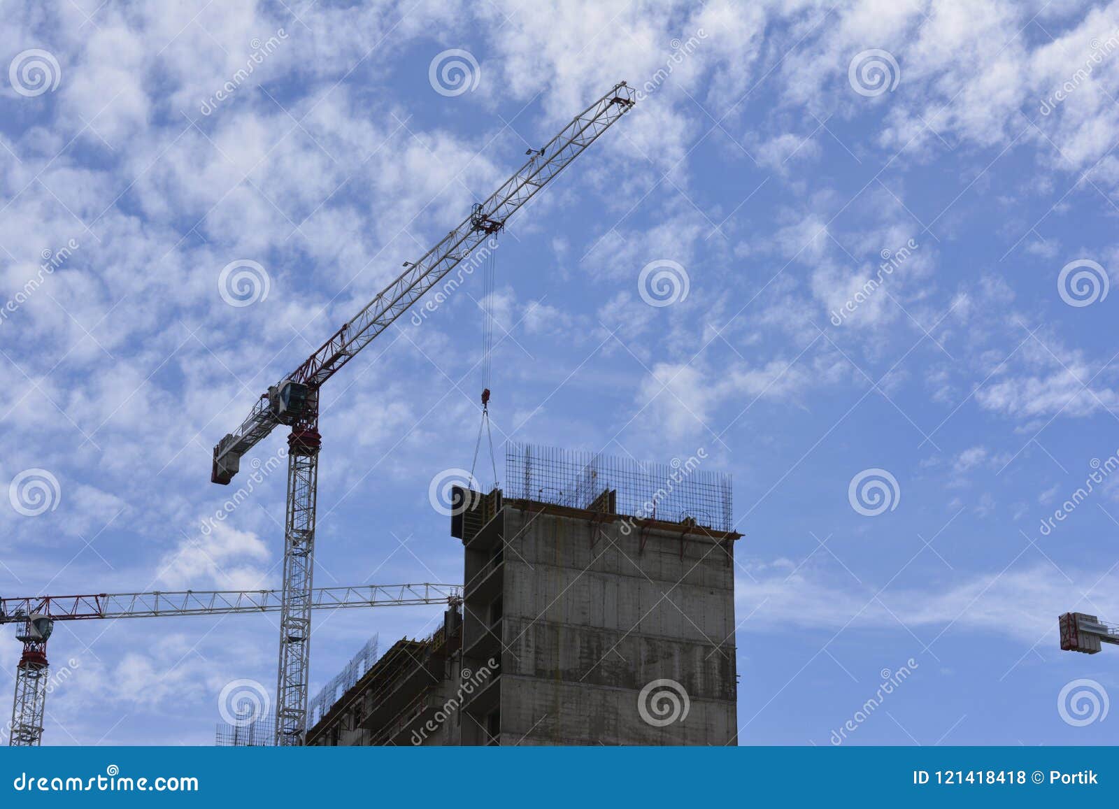 Building Under Construction Panel House with Cranes Stock Photo - Image ...