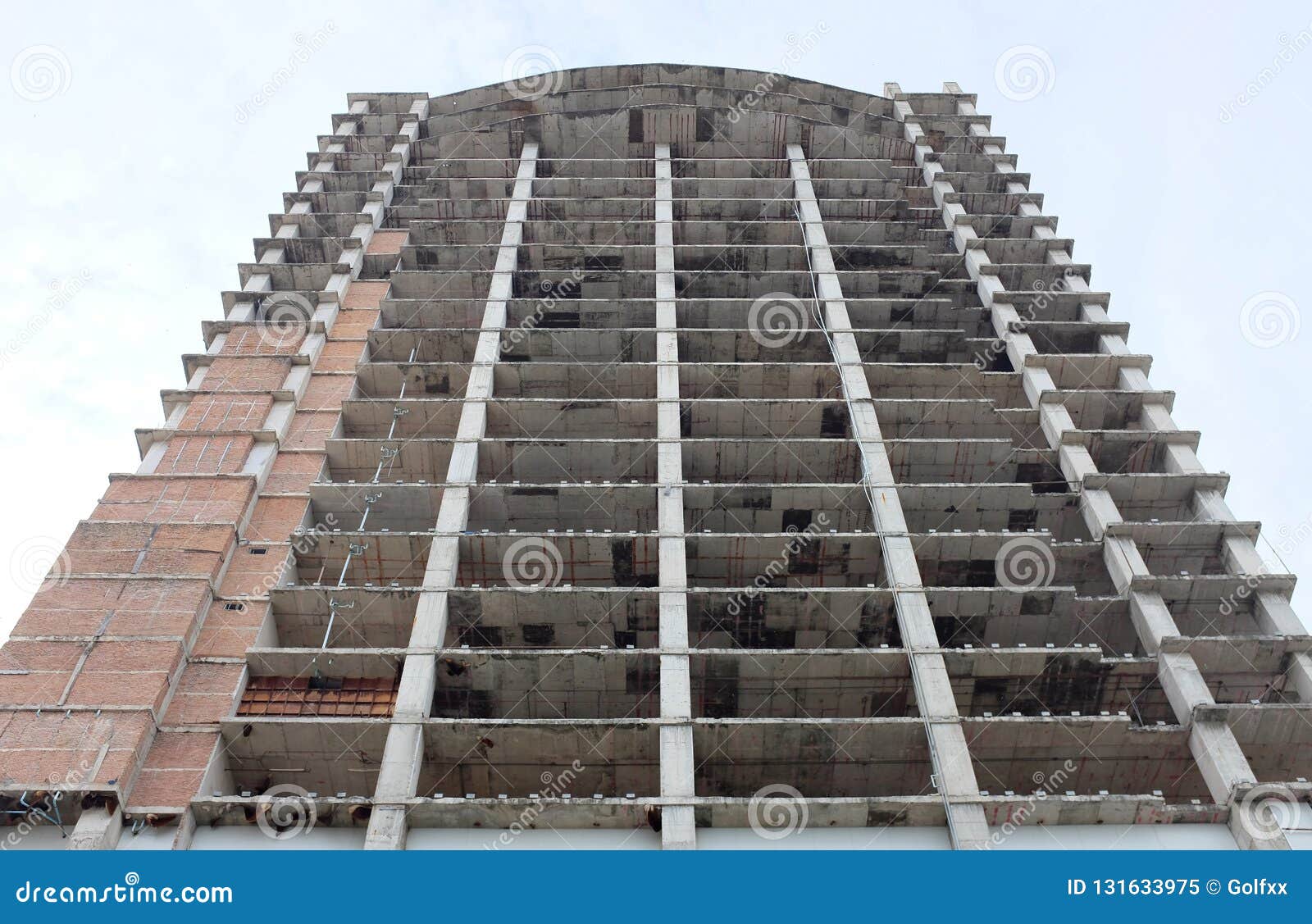 Building Under Construction in Perspective Stock Image - Image of ...