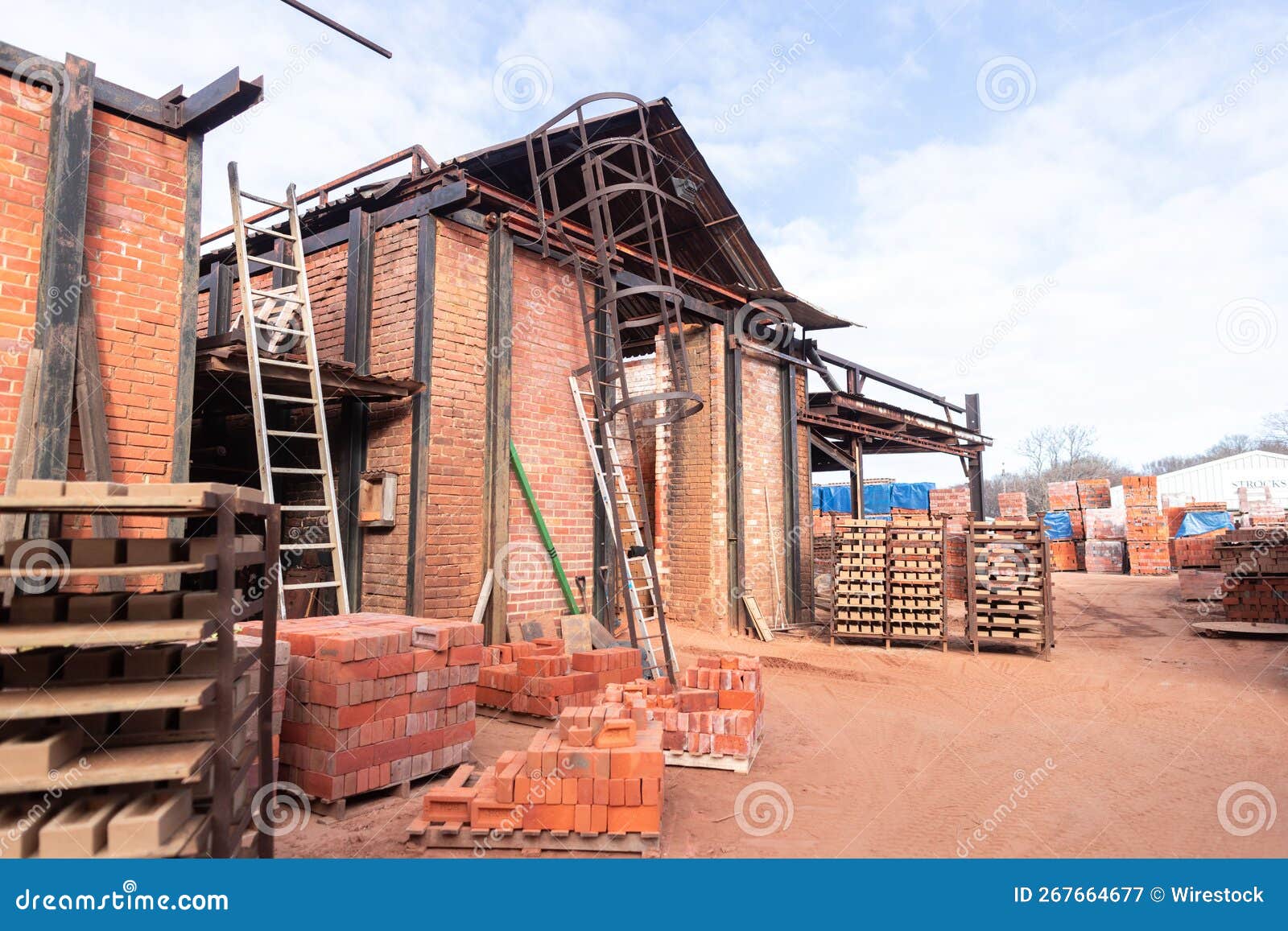 Building Under Construction with Red Bricks on the Ground Stock Image ...
