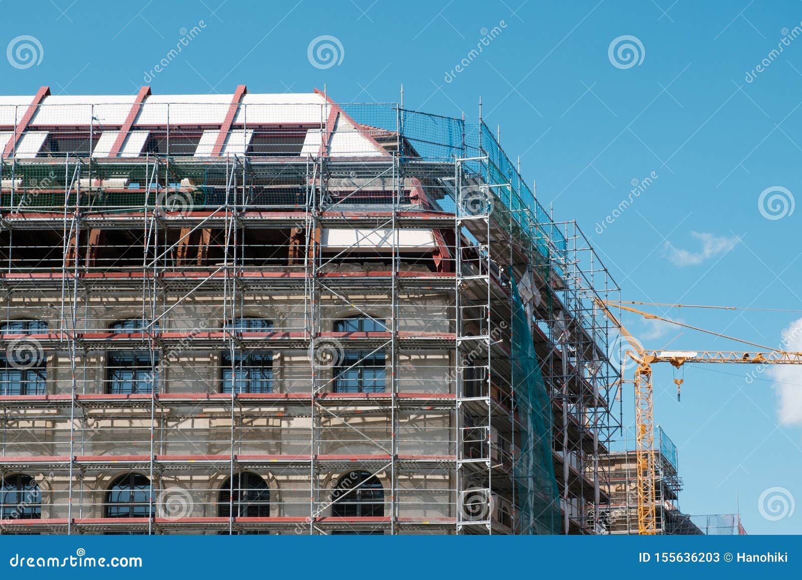 Building Under Construction / Restoration - Scaffoling on Building ...