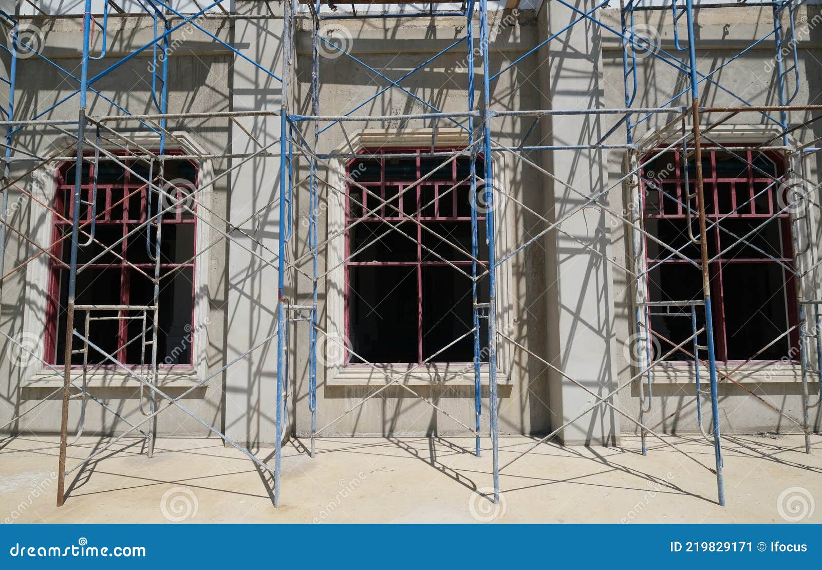 Building Under Construction with Scaffold in Front Stock Image - Image ...