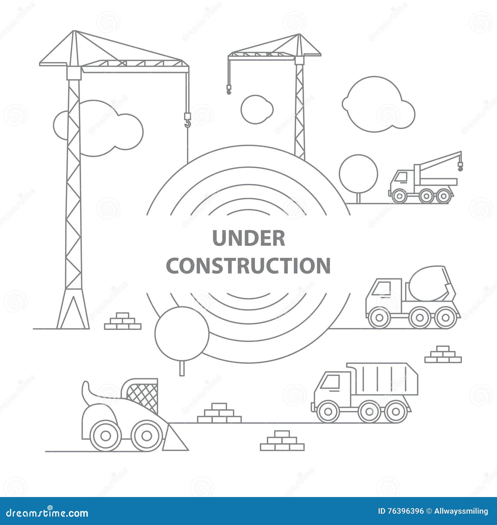 Building Under Construction Site, Infographics,Vector Illustration ...