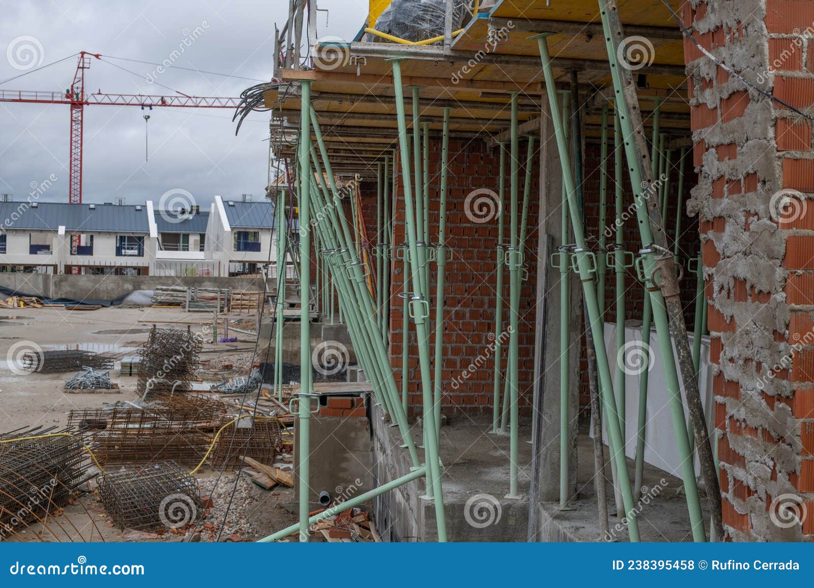 Building Under Construction, Supported with Metal Bars Stock Photo ...