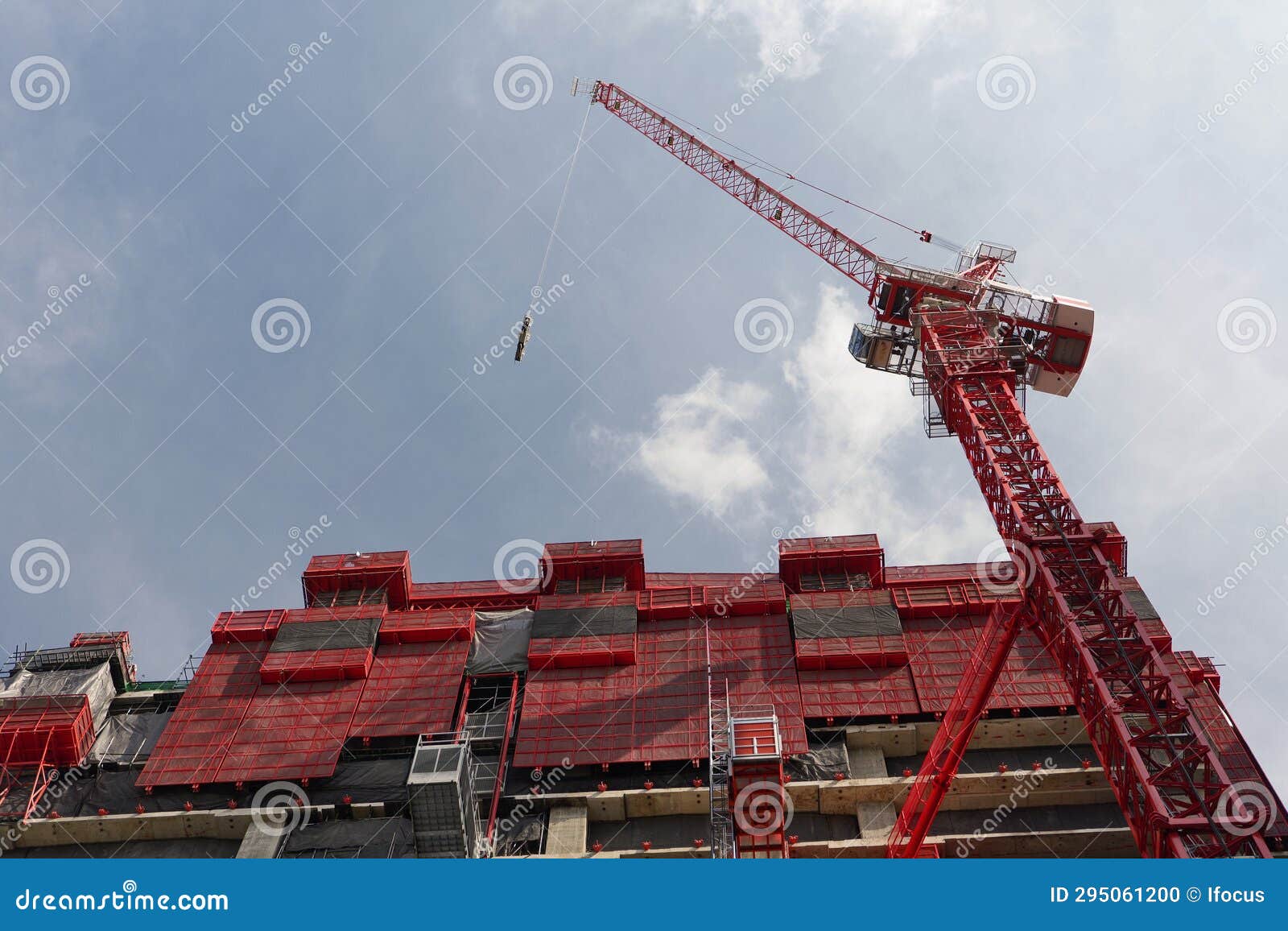 Building Under Construction, Tower Crane Stock Photo - Image of crane ...
