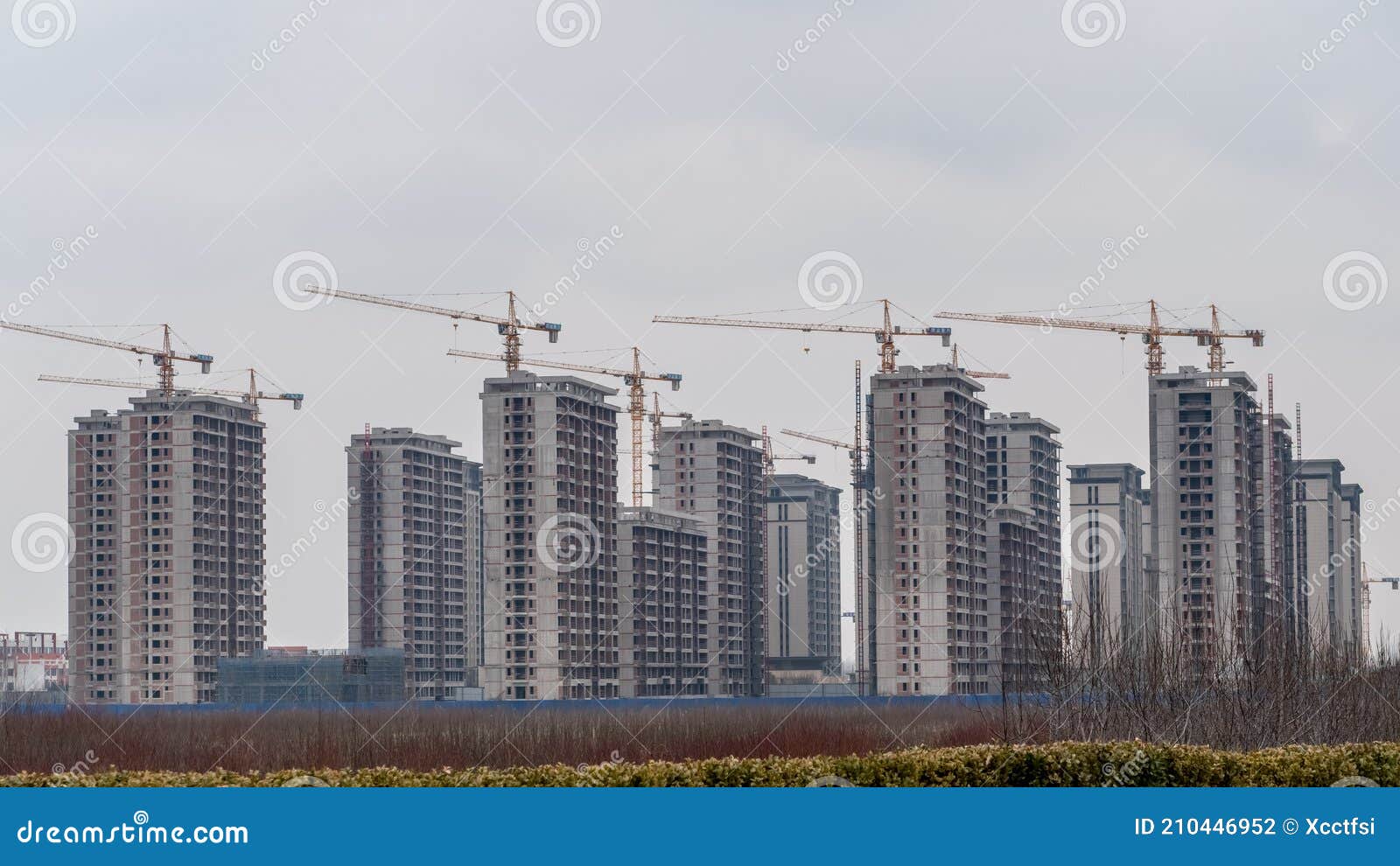 The Building Under Construction and the Tower Crane Used for ...
