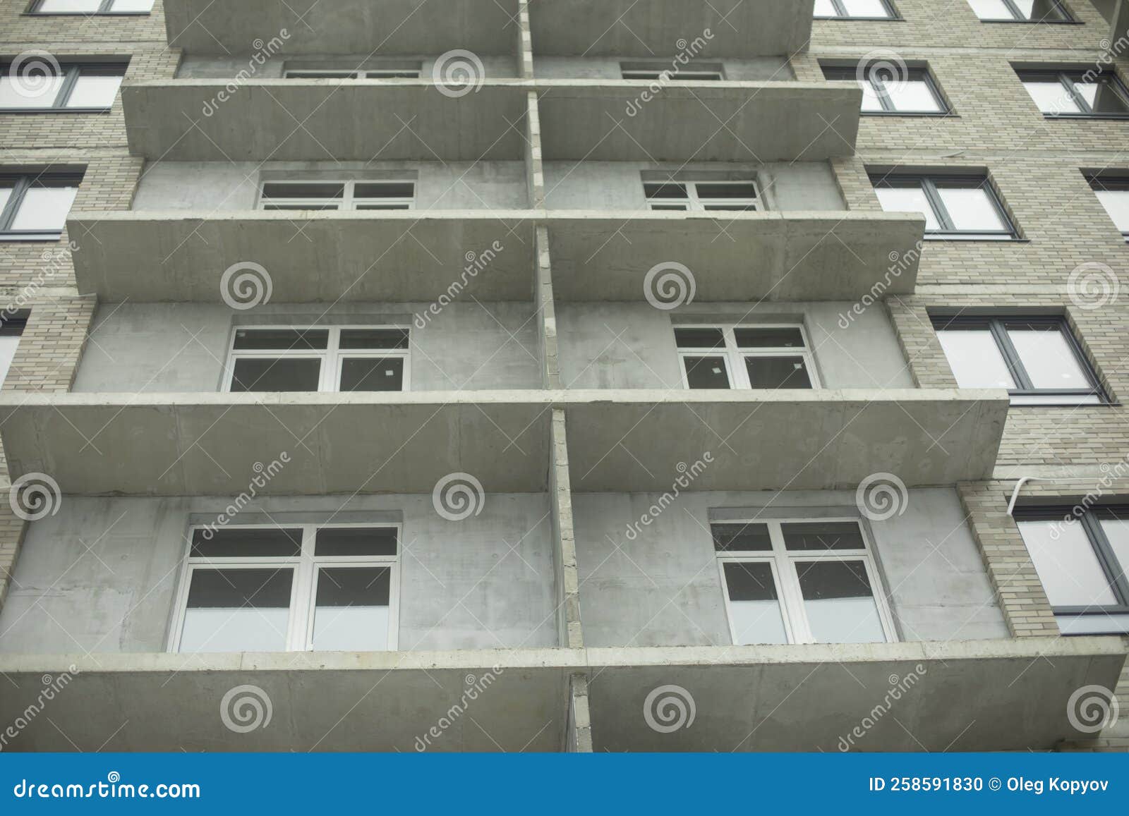 Building Under Construction. Windows in House Stock Photo - Image of ...