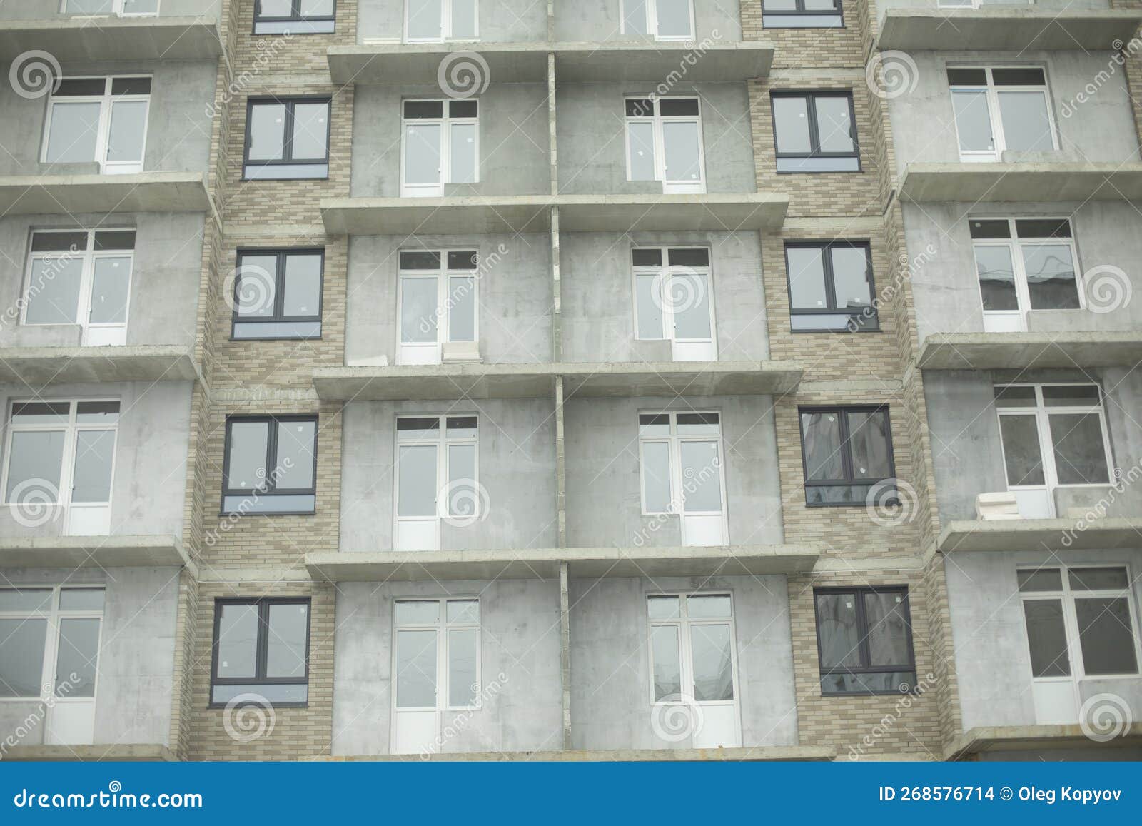 Building Under Construction. Windows in House Stock Photo - Image of ...