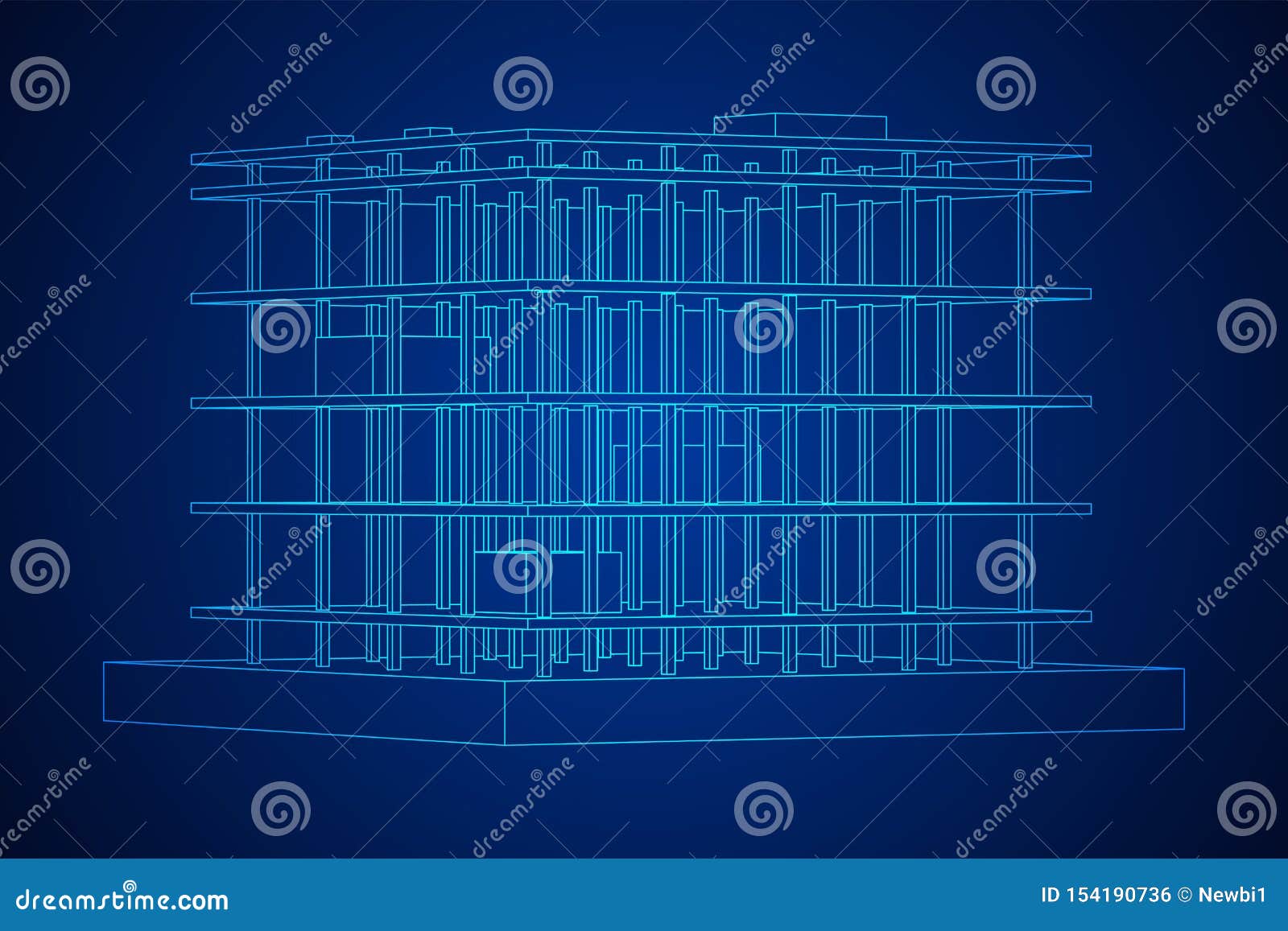 Building Under Construction Wireframe Stock Vector - Illustration of ...