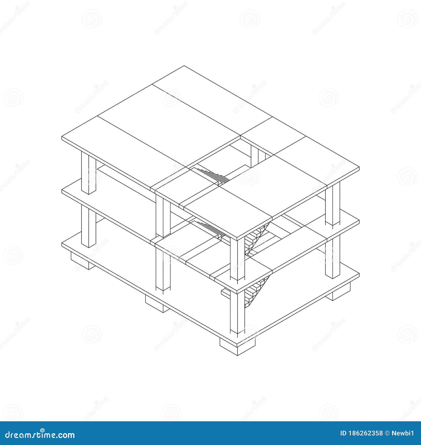 Building Under Construction Wireframe Stock Vector - Illustration of ...