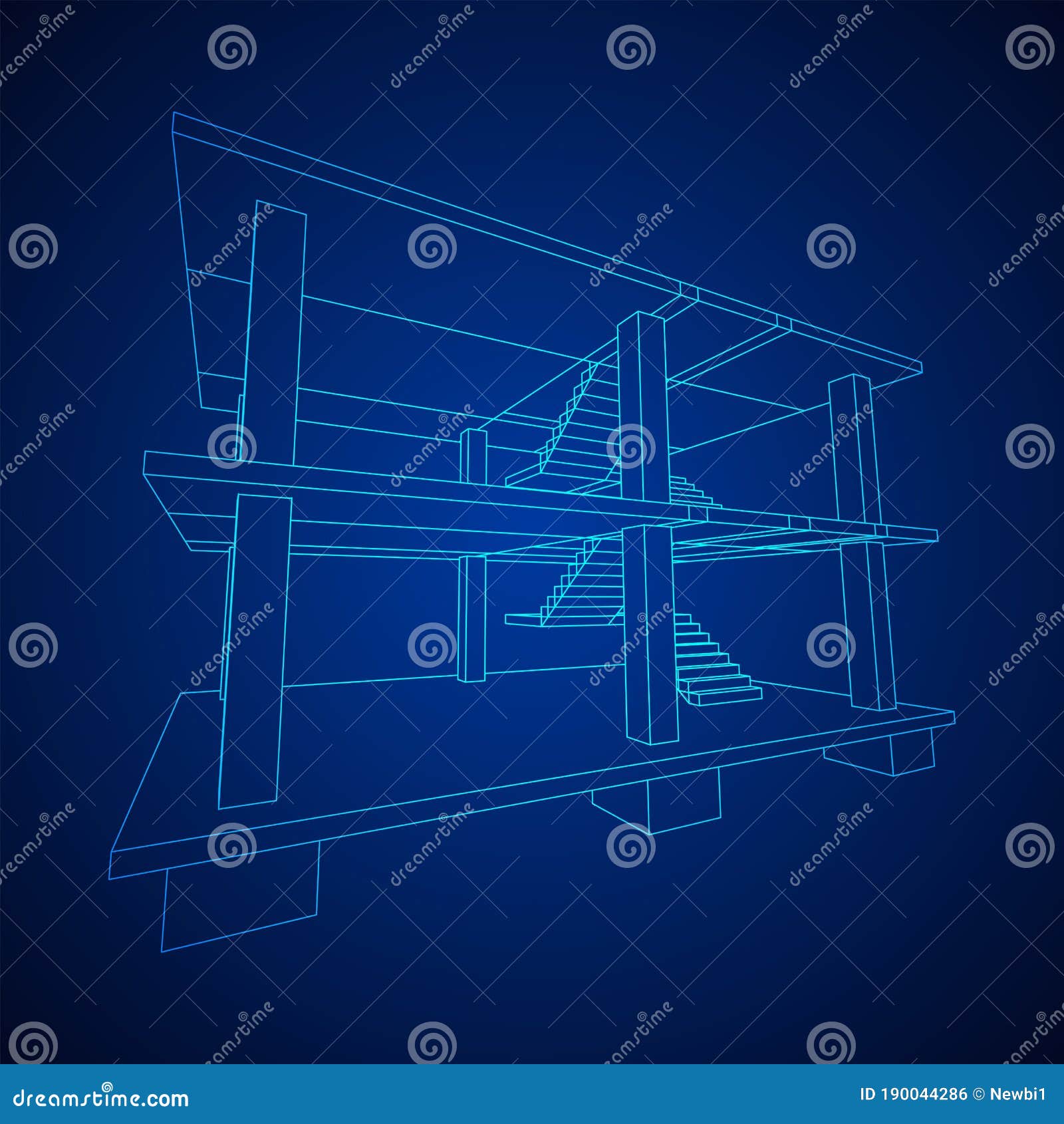 Building Under Construction Wireframe Stock Vector - Illustration of ...