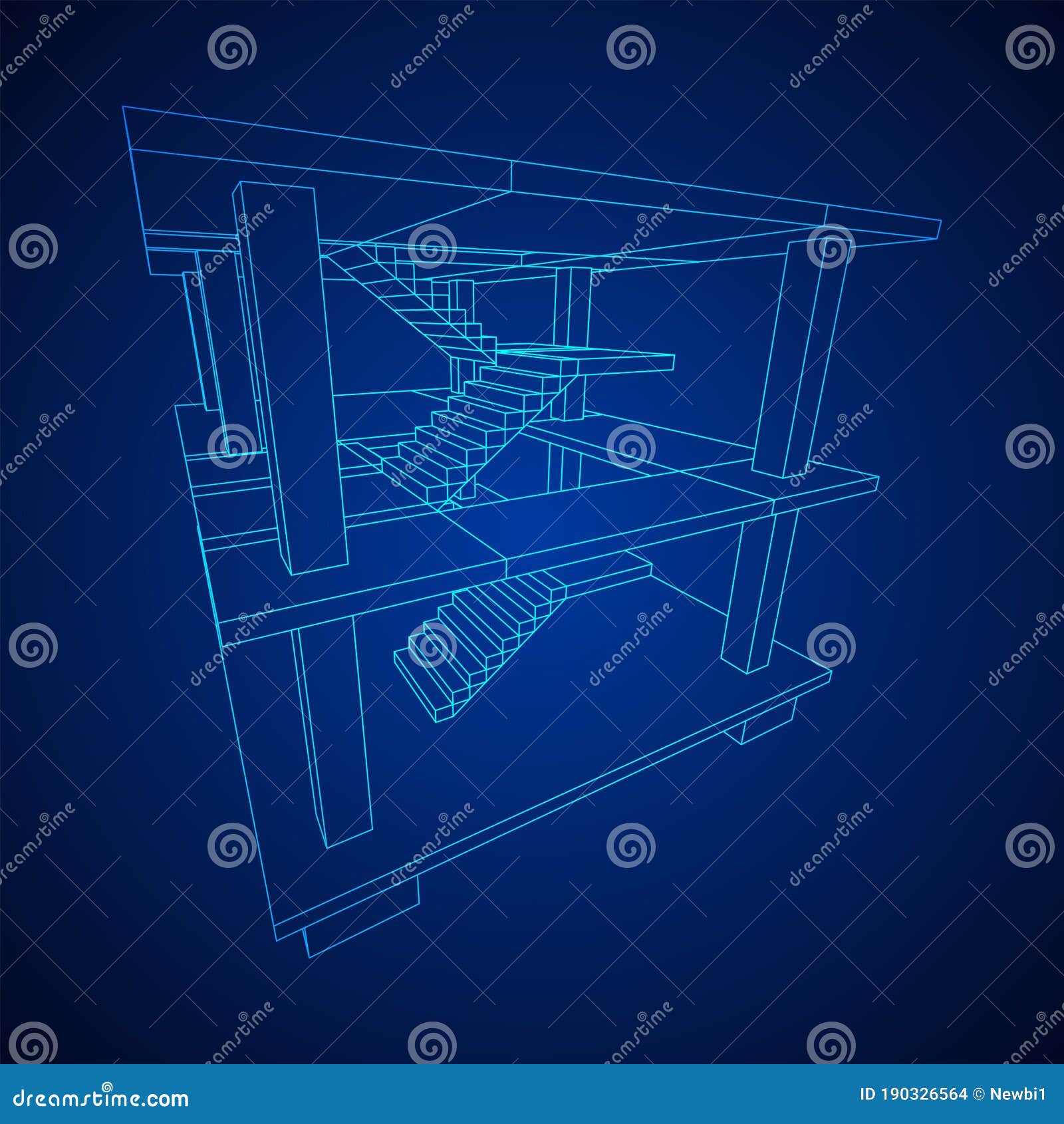 Building Under Construction Wireframe Stock Vector - Illustration of ...