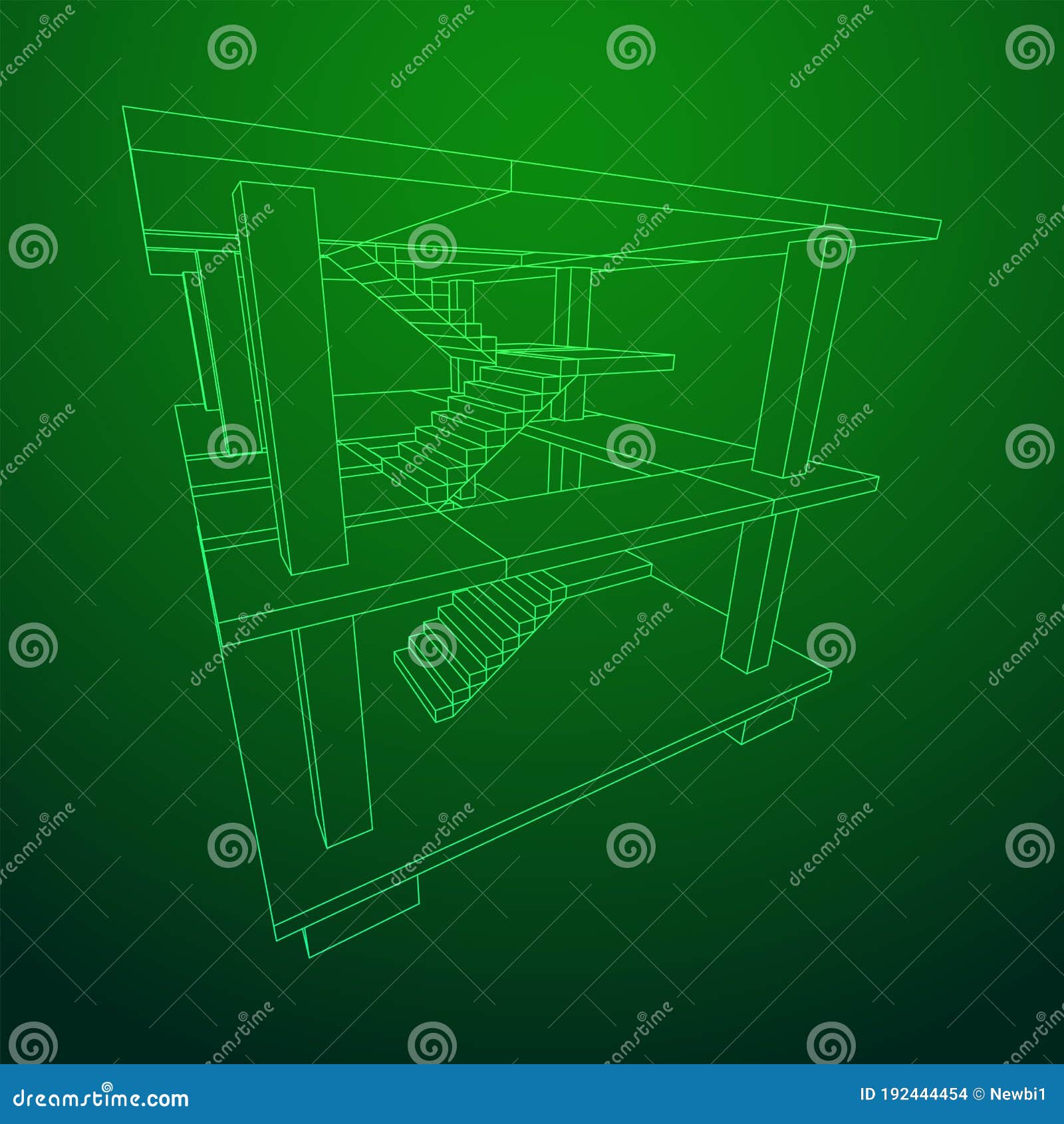 Building Under Construction Wireframe Stock Vector - Illustration of ...