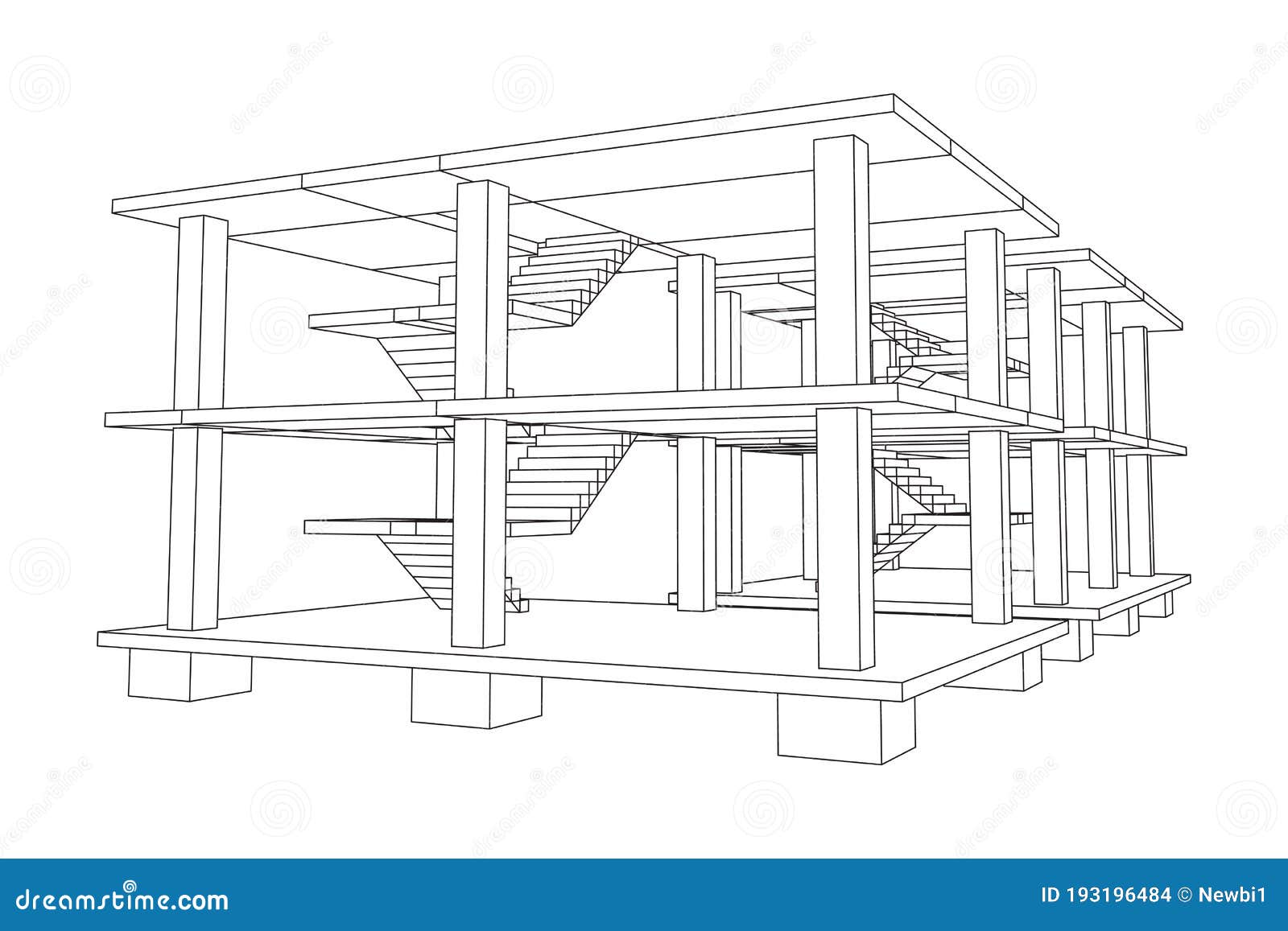 Building Under Construction Wireframe Stock Vector - Illustration of ...