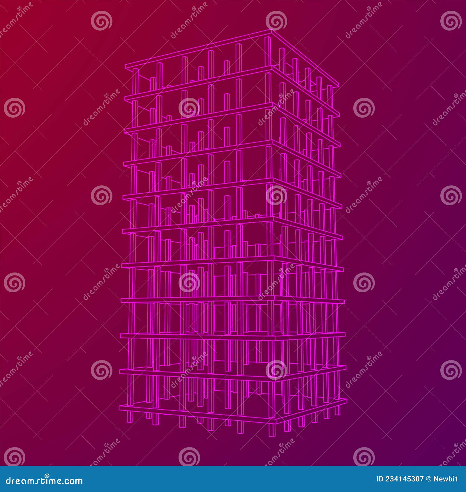 Building Under Construction. Wireframe Low Poly Mesh Stock Vector ...